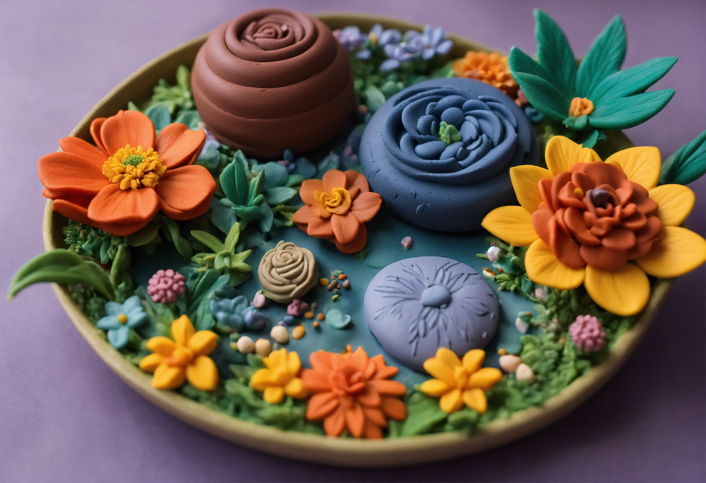 Lexica - Hand-made modeling clay, wide view, floral-inspired, harry ...