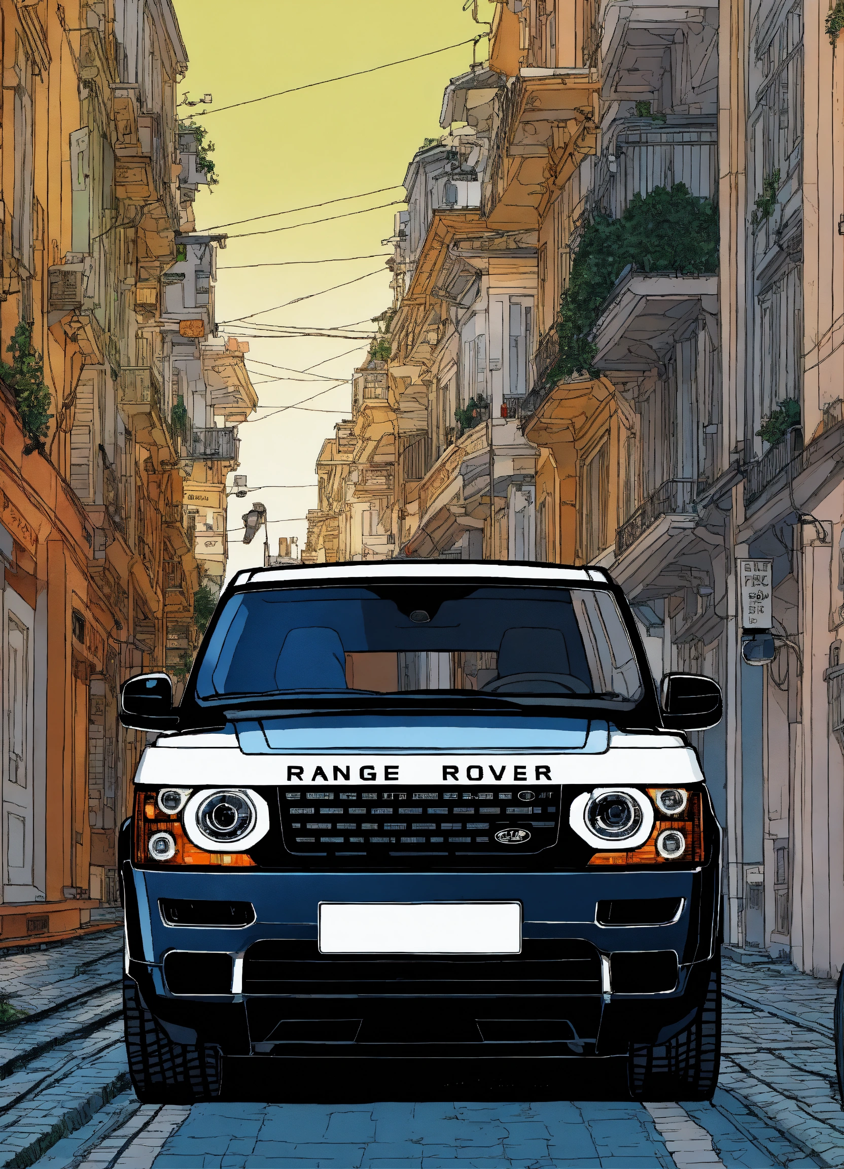 Lexica - Detailed pen and ink illustration of Range Rover Sport 2022 ...