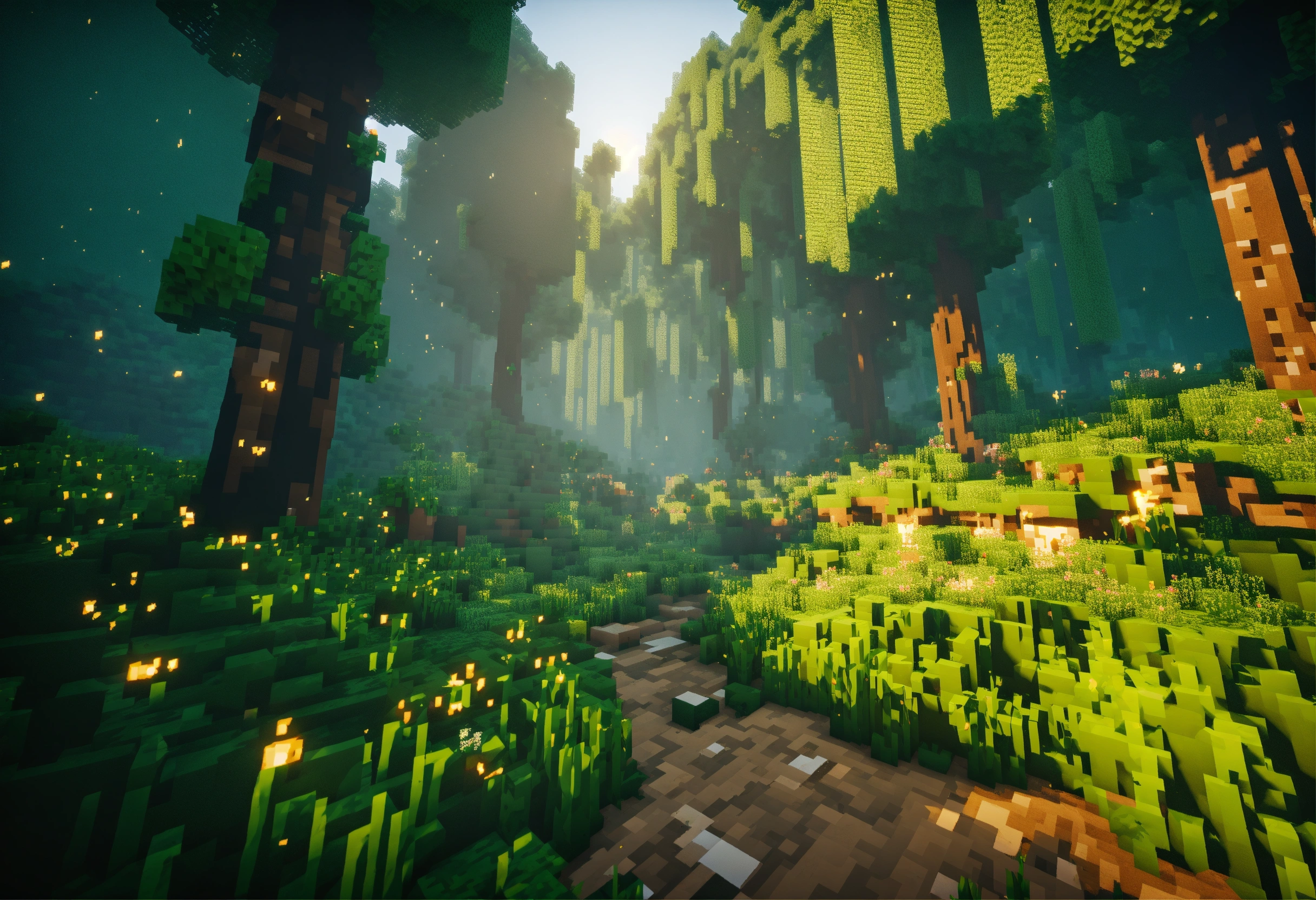 Lexica - Mystical forest in minecraft, particles, rain