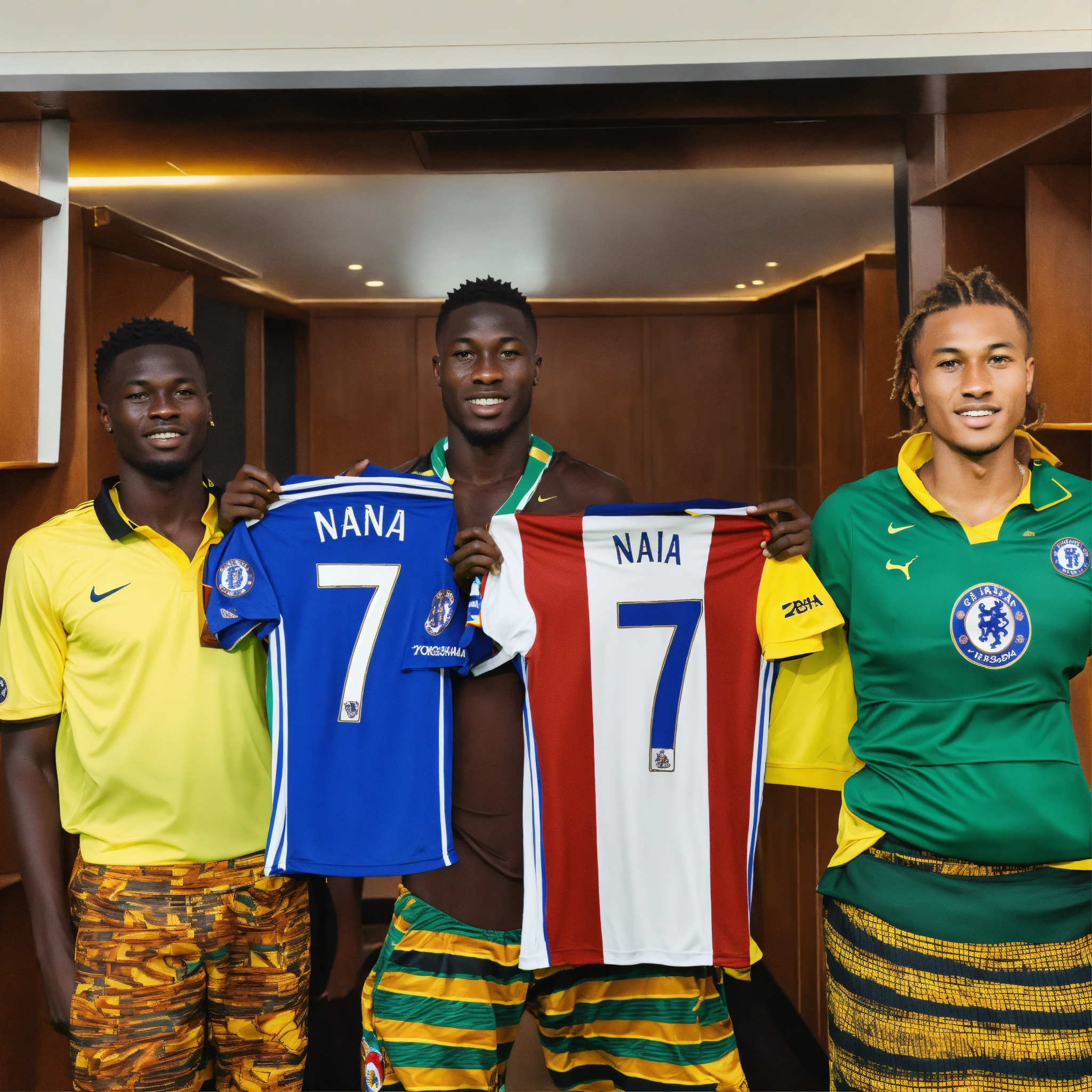 Lexica - Chelsea and Ghana football jersey player number 7 Nana