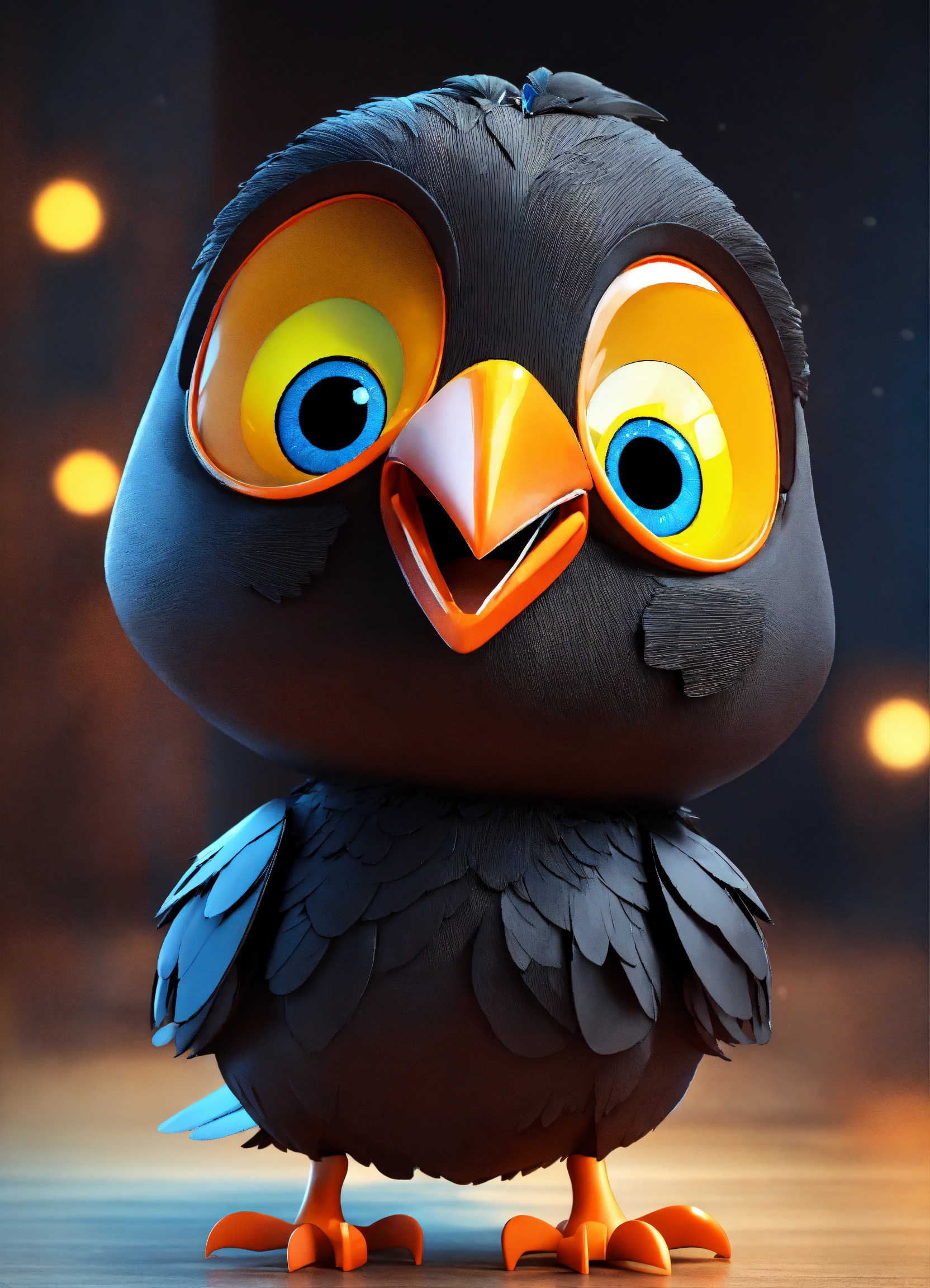 Lexica - Create a cute and cute baby crow with cute eyes, looking in ...