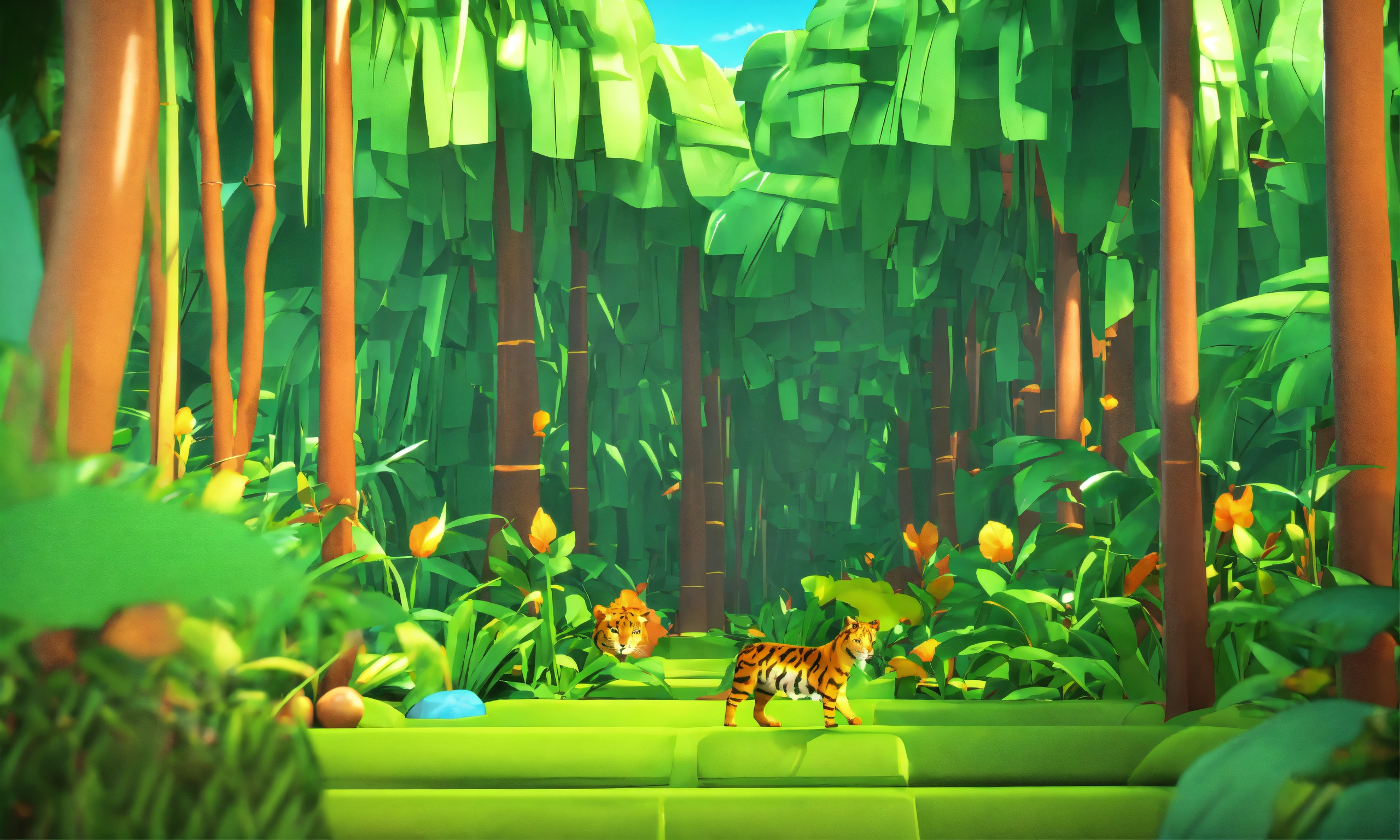 Lexica - 3d animation style the jungle background horizontal