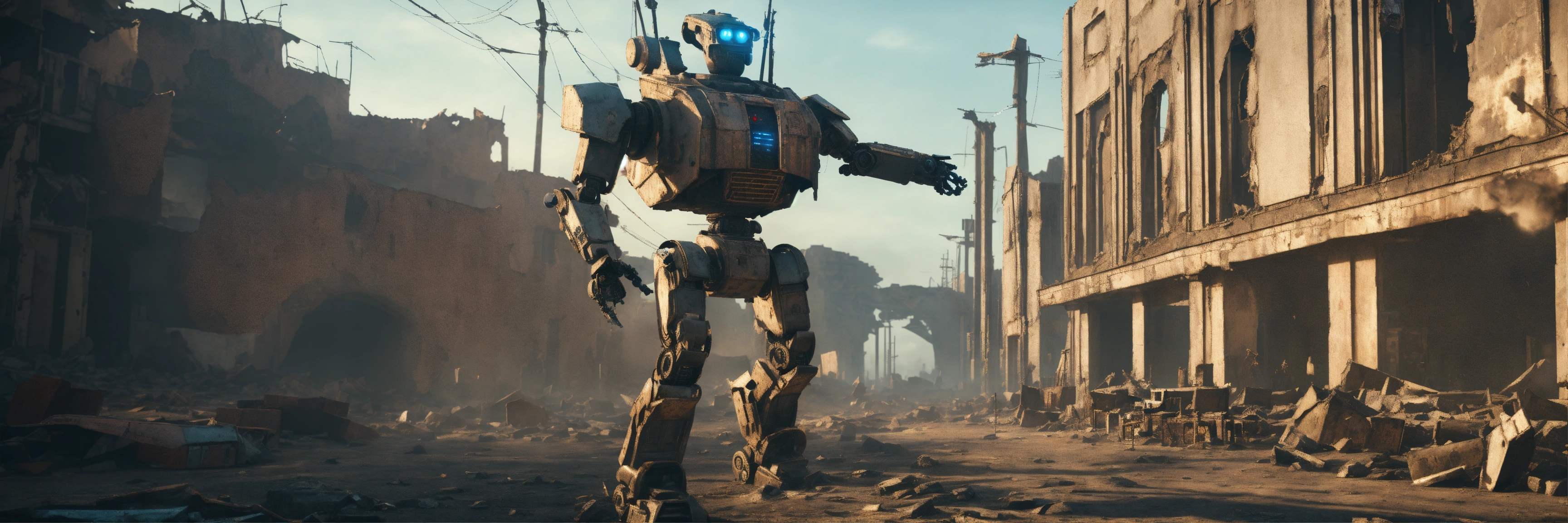 Lexica - Final Scene of a Robot Emperor from a post-apocalyptic robot ...