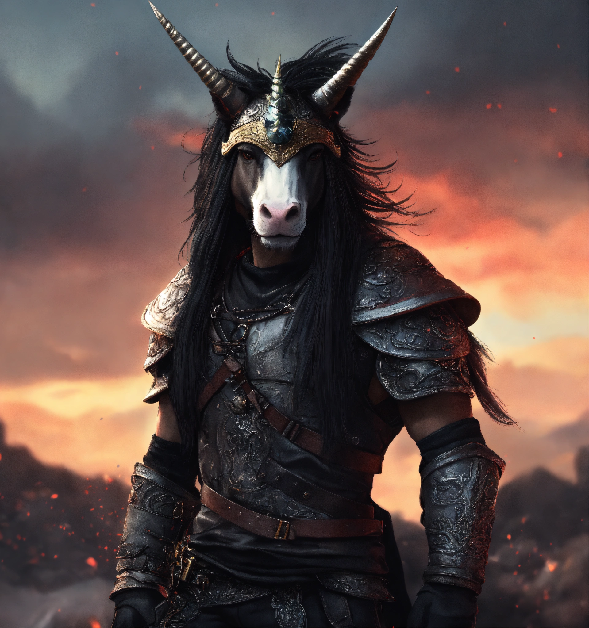 Lexica - Game character cartoonish realistic emo rock evil emo unicorn ...