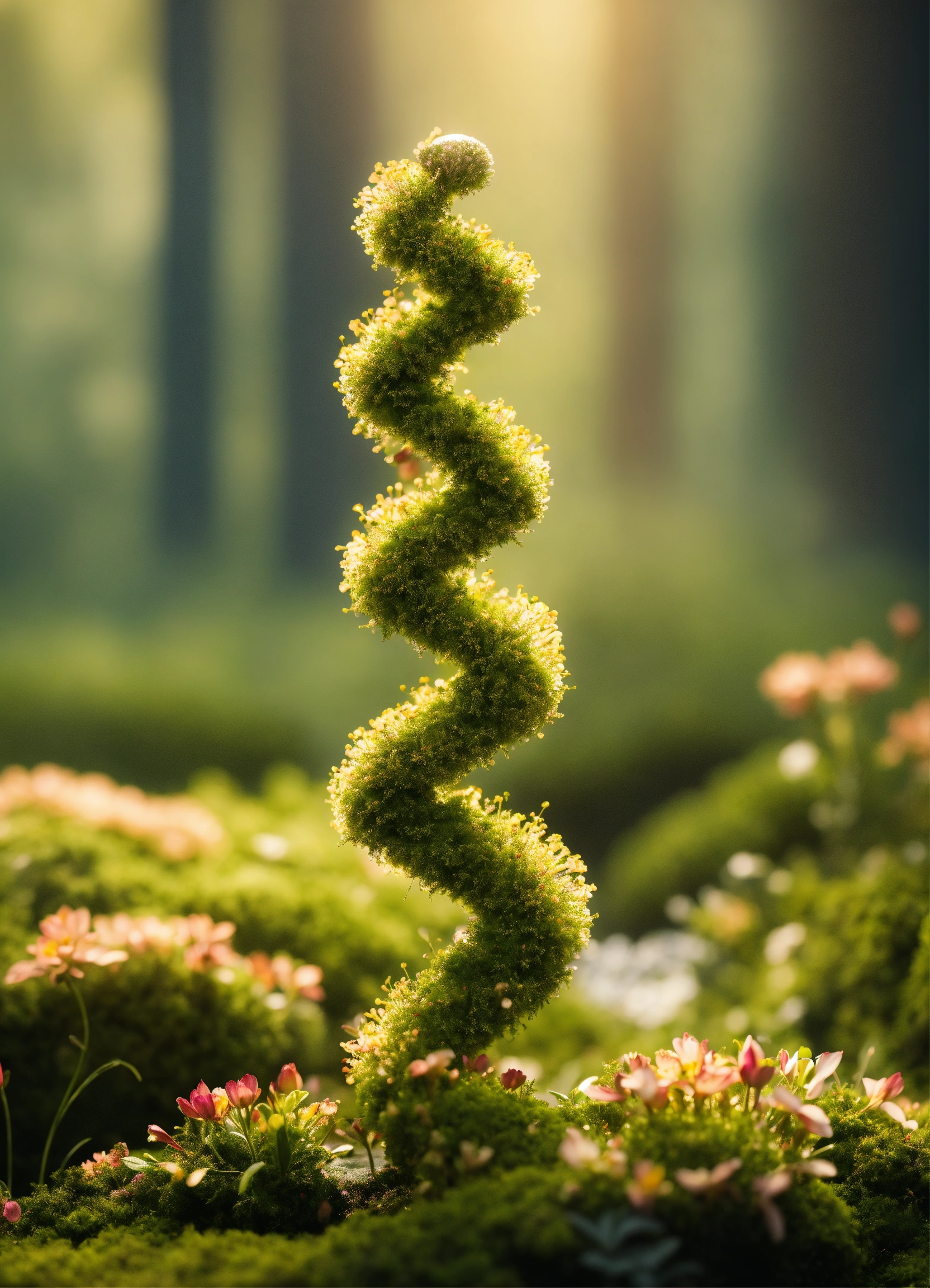 Lexica - Moss dna helix with flowers, luxury, clean, smooth, elegant ...