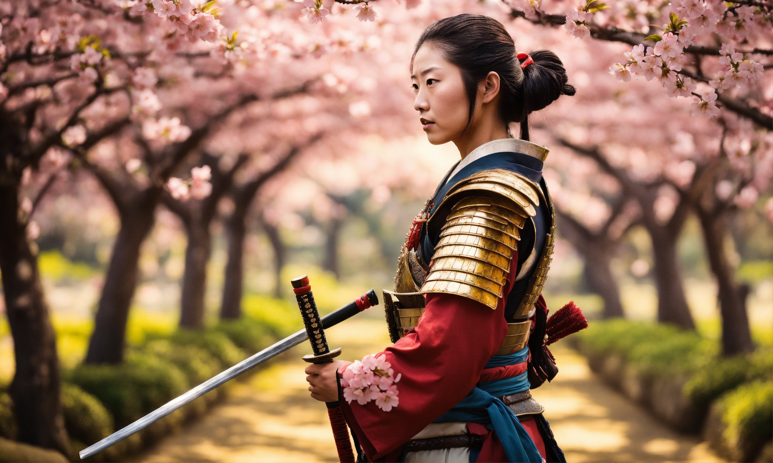 Lexica - PHOTOGRAPH OF A FEMALE SAMURAI WARRIOR, IN THE ARMOUR OF A ...