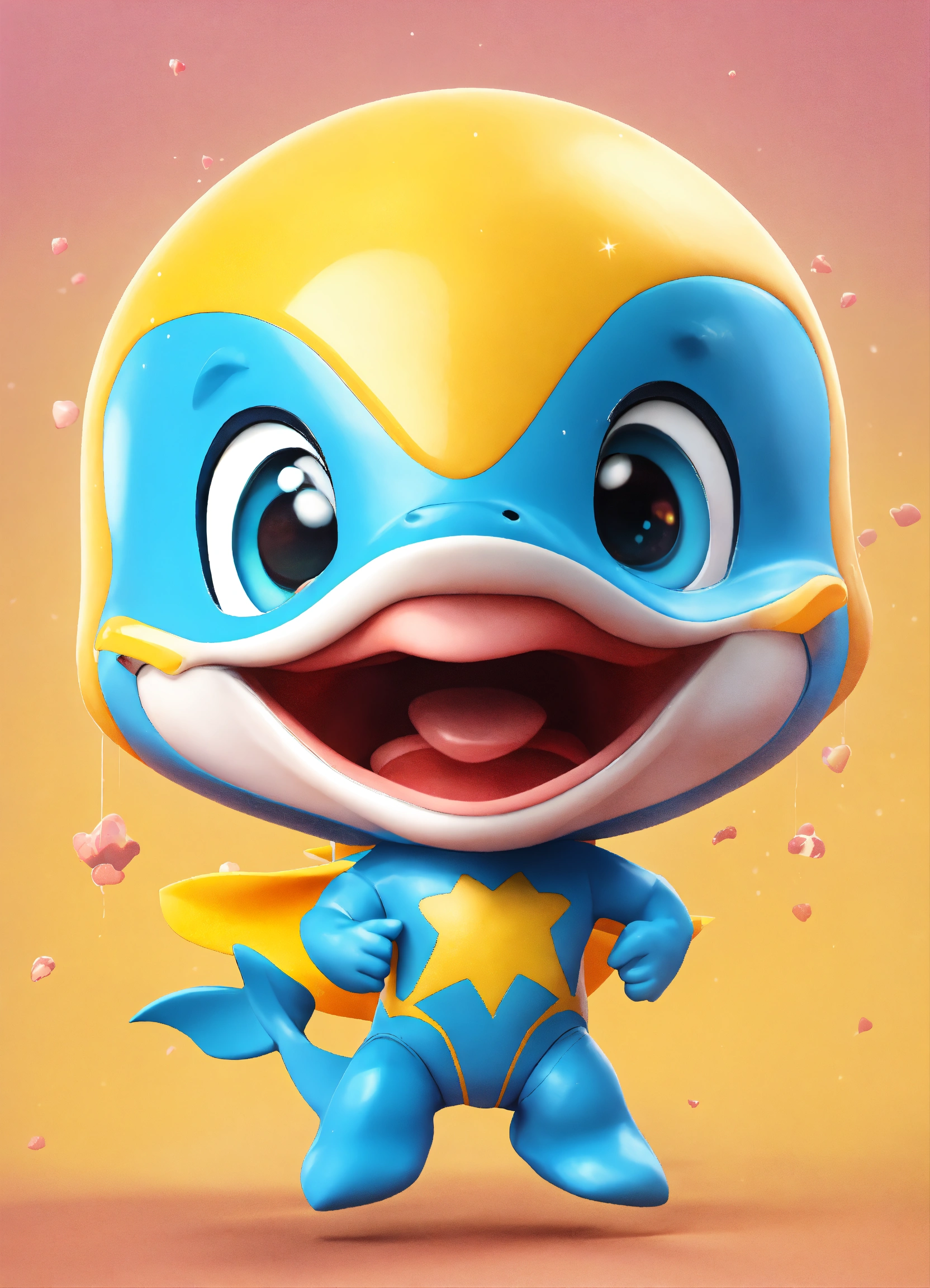 Lexica - Superhero, dolphin baby, cartoon, 3d, cute scream, icon, yrlow ...