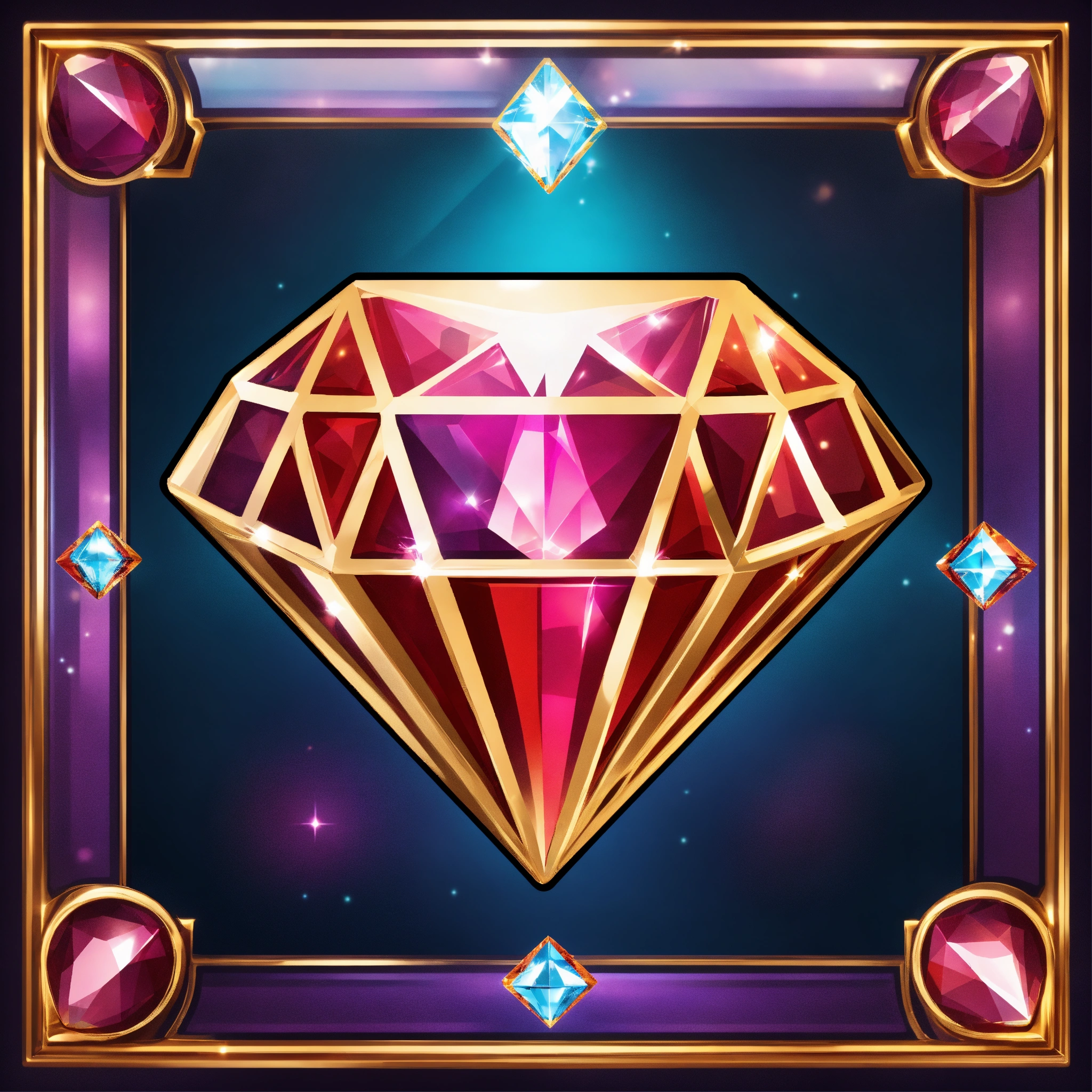 Lexica - Diamond icon, for card game with transparent background