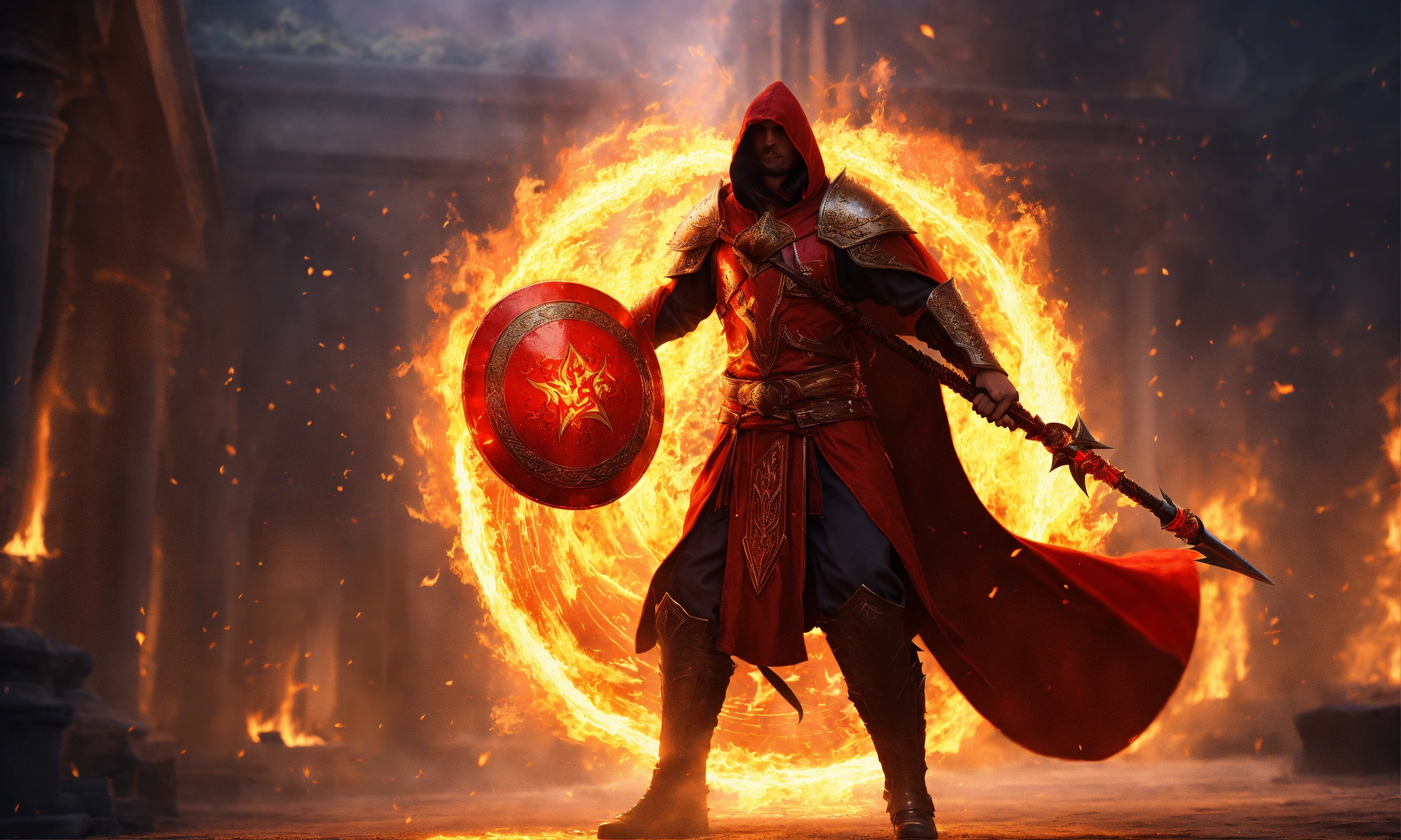 Lexica - Fire shield, shield made of flames, magical shield, magical ...