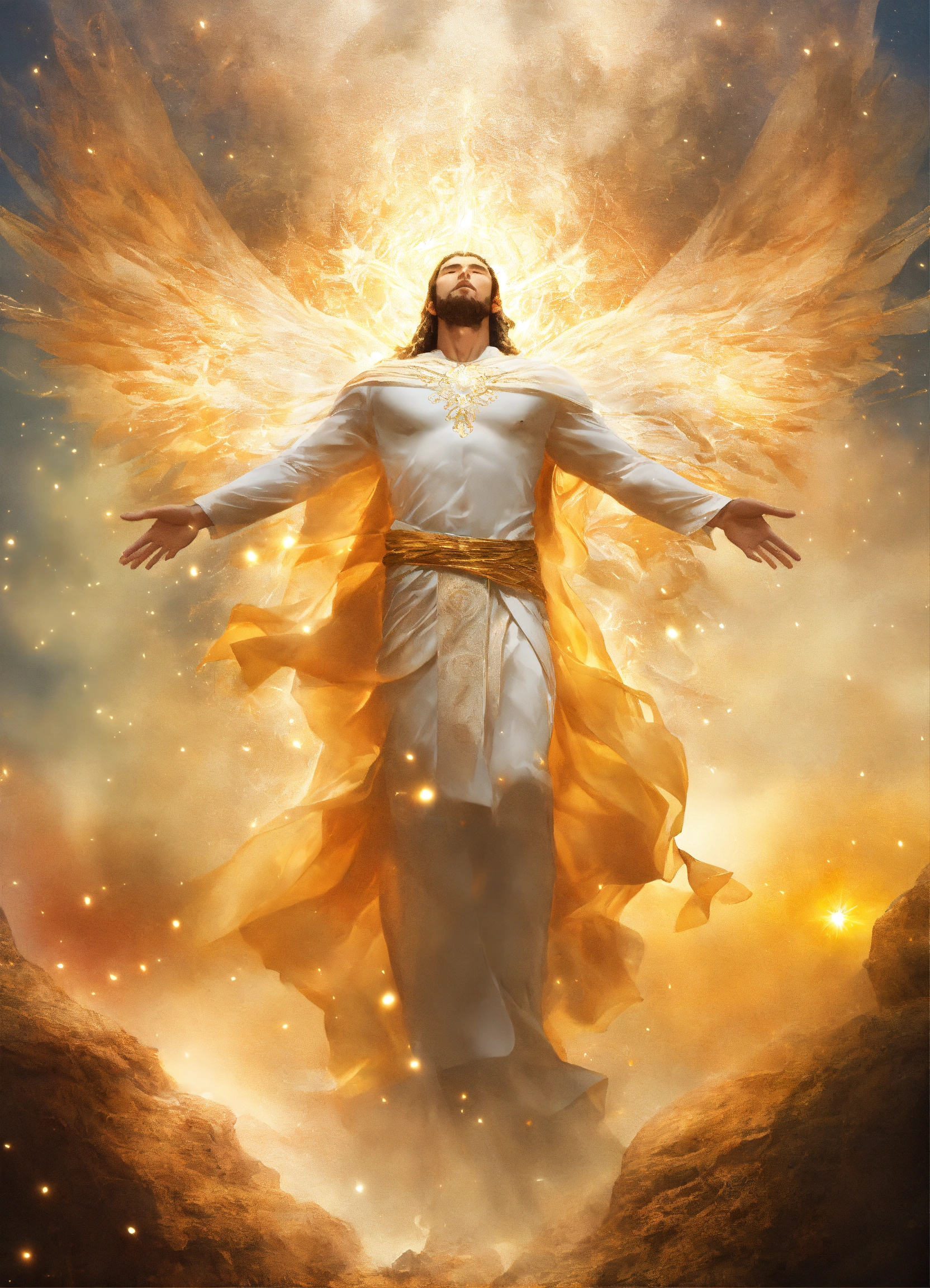 Lexica - Captivating design, spirit man ascend, The spirit being's arms ...