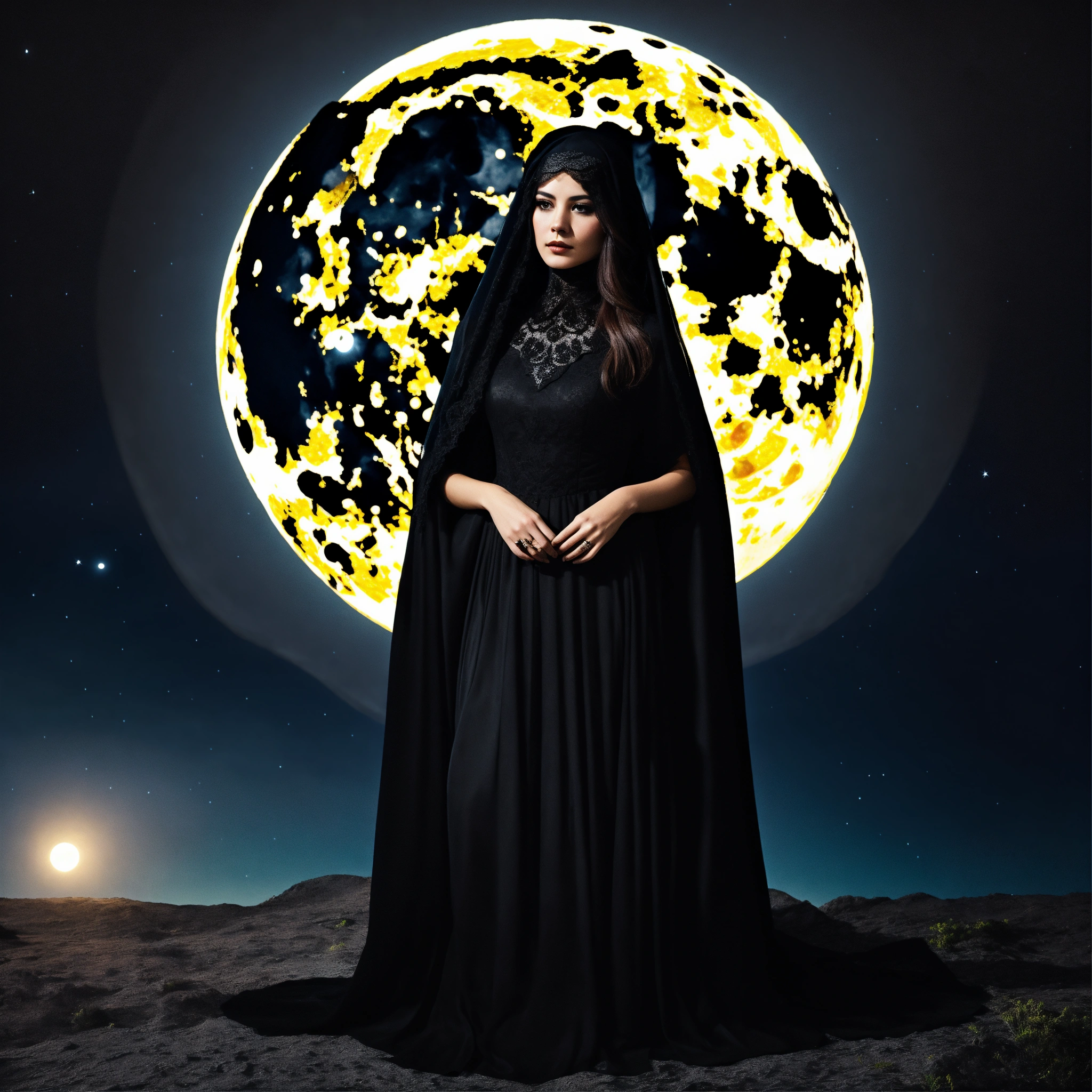 Lexica - A beautiful modern lady dressed in mourning attire with a ...