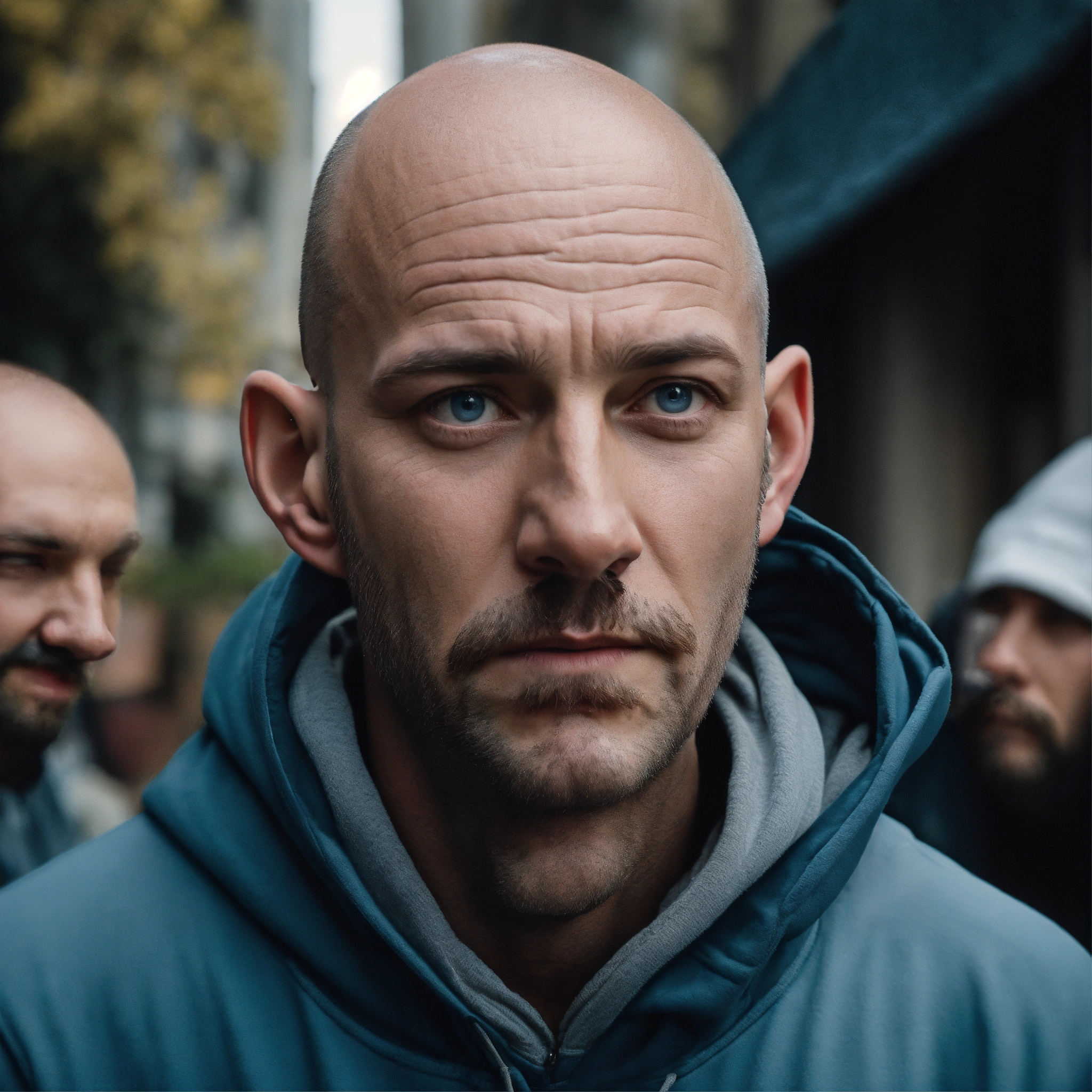 Lexica - A GIANT HOMELESS MAN WITH BALD HEAD, NO MUSTACHE, PROTRUDING ...