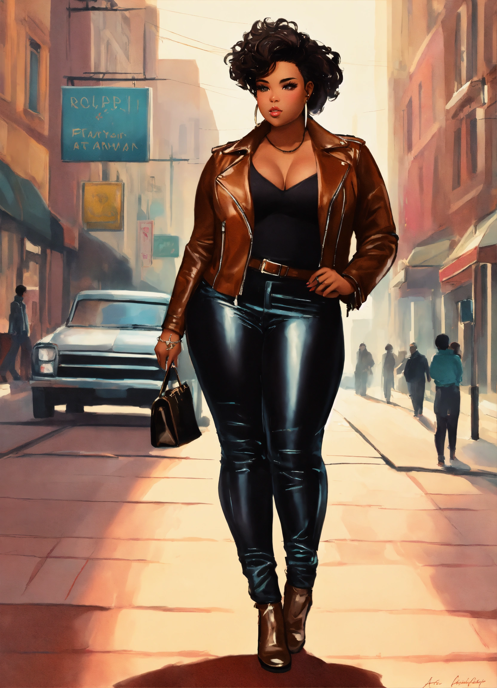 Lexica - Illustration of an exquisite full figured black woman with ...