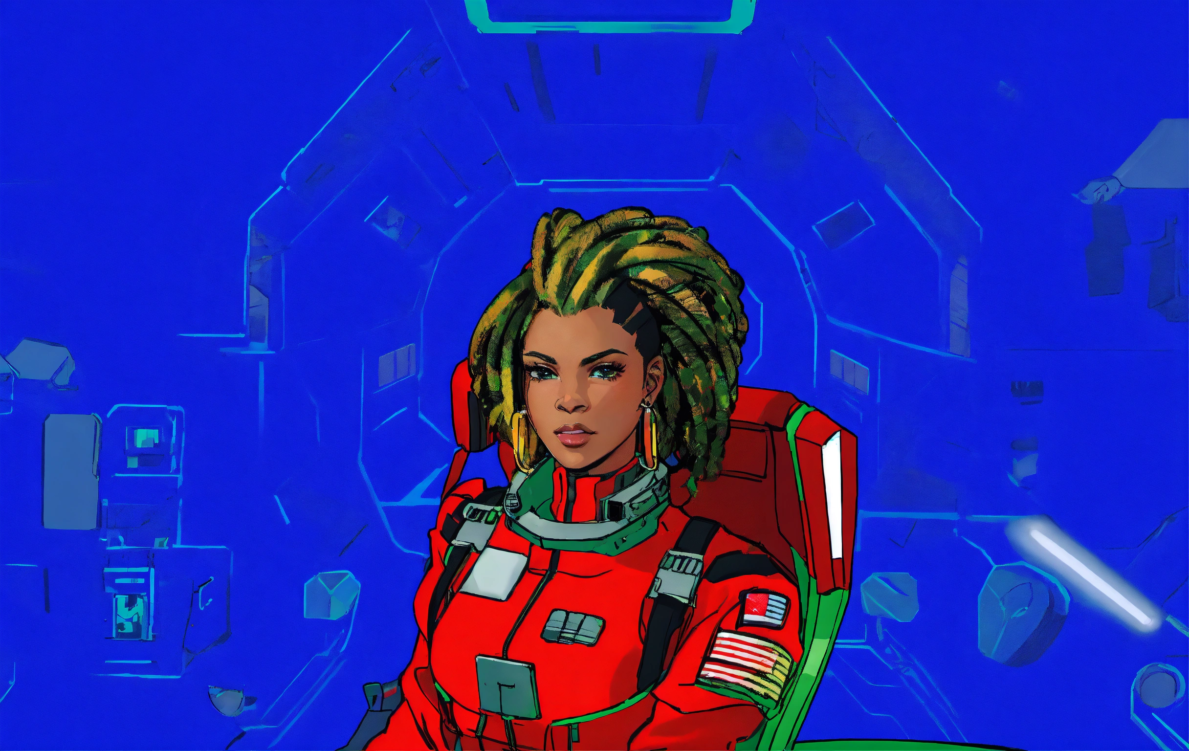 Lexica - Full body view of a black female with dread locks as a ...