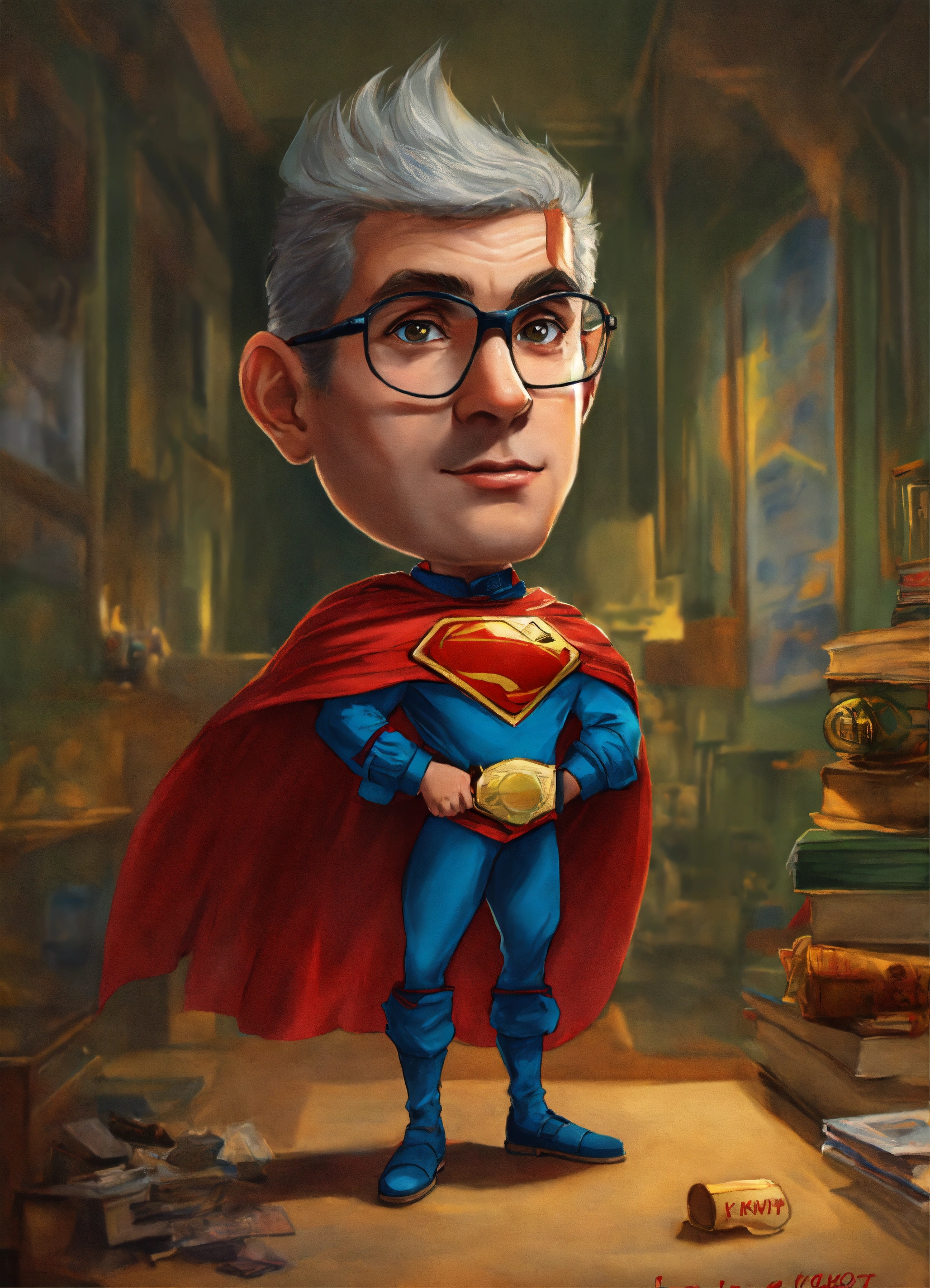 Lexica - "know-it-all" idiot hero character, caricature