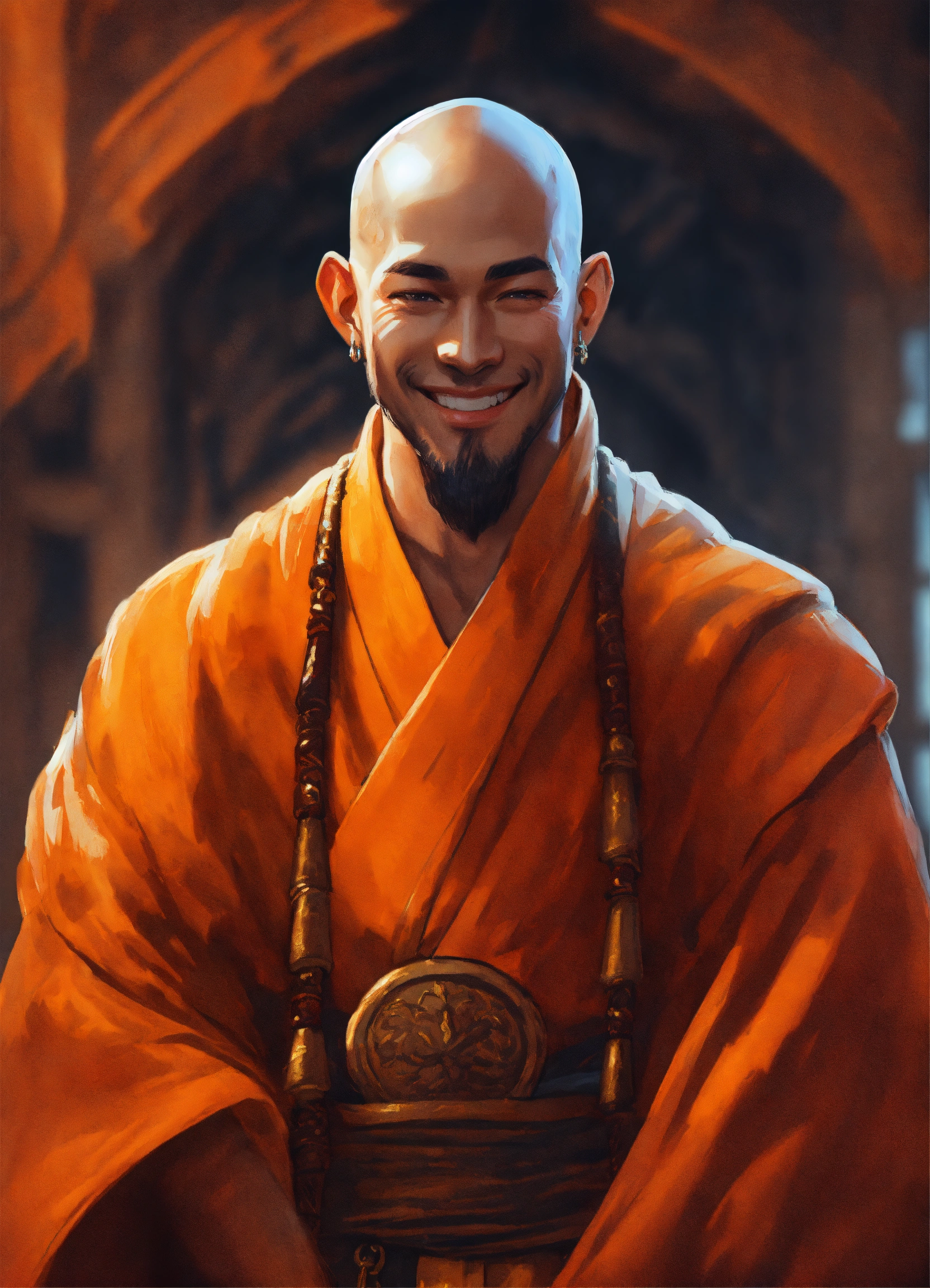 Lexica - Detailed male kender with bald head and top knot on head ...