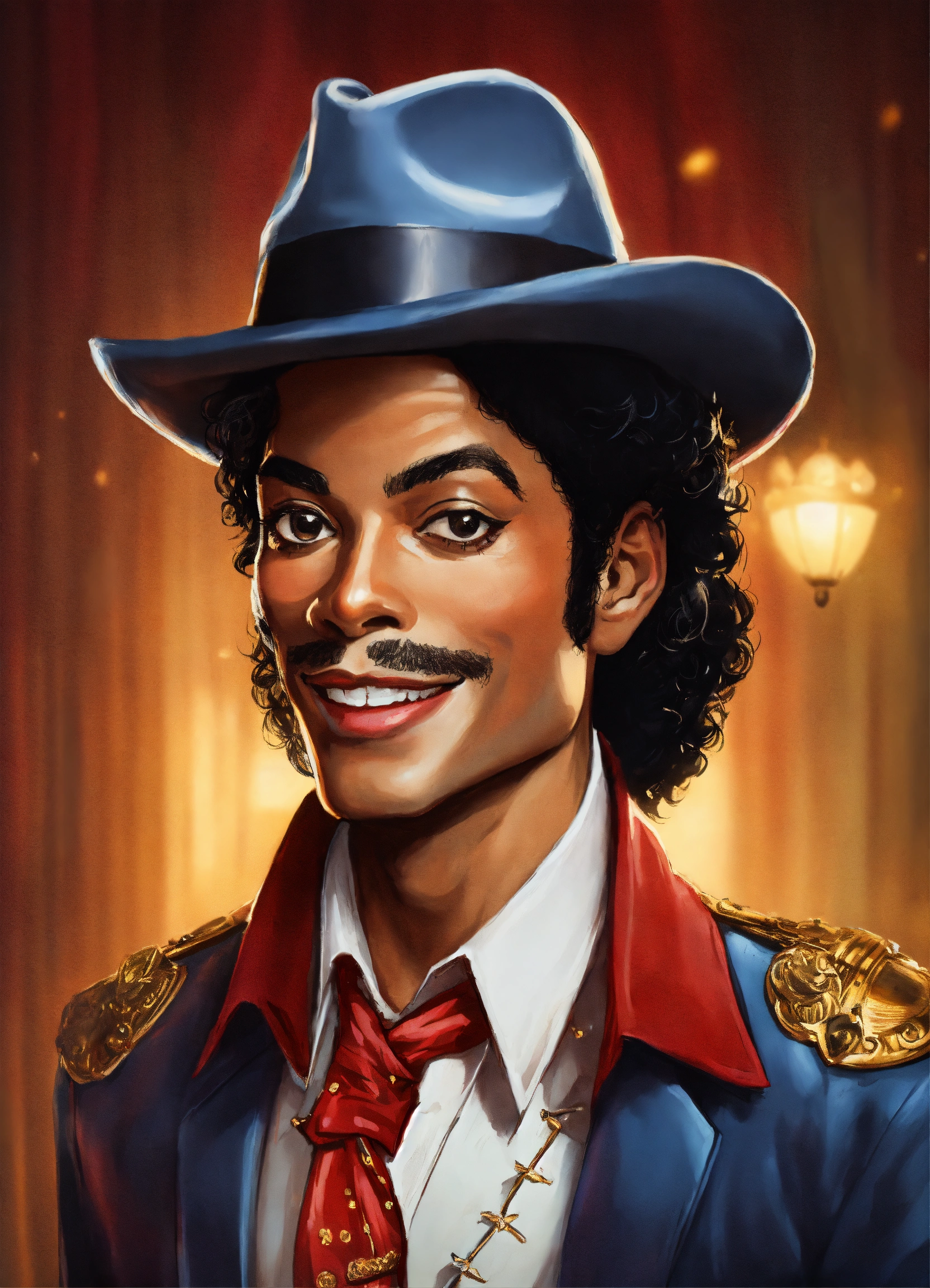 Lexica - A man with a Michael Jackson style caricature