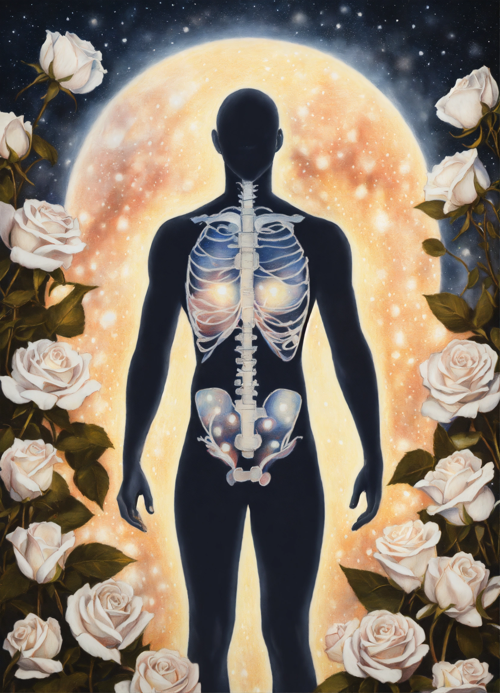 Lexica - Realistic colored pencil drawing of just the light silhouette ...