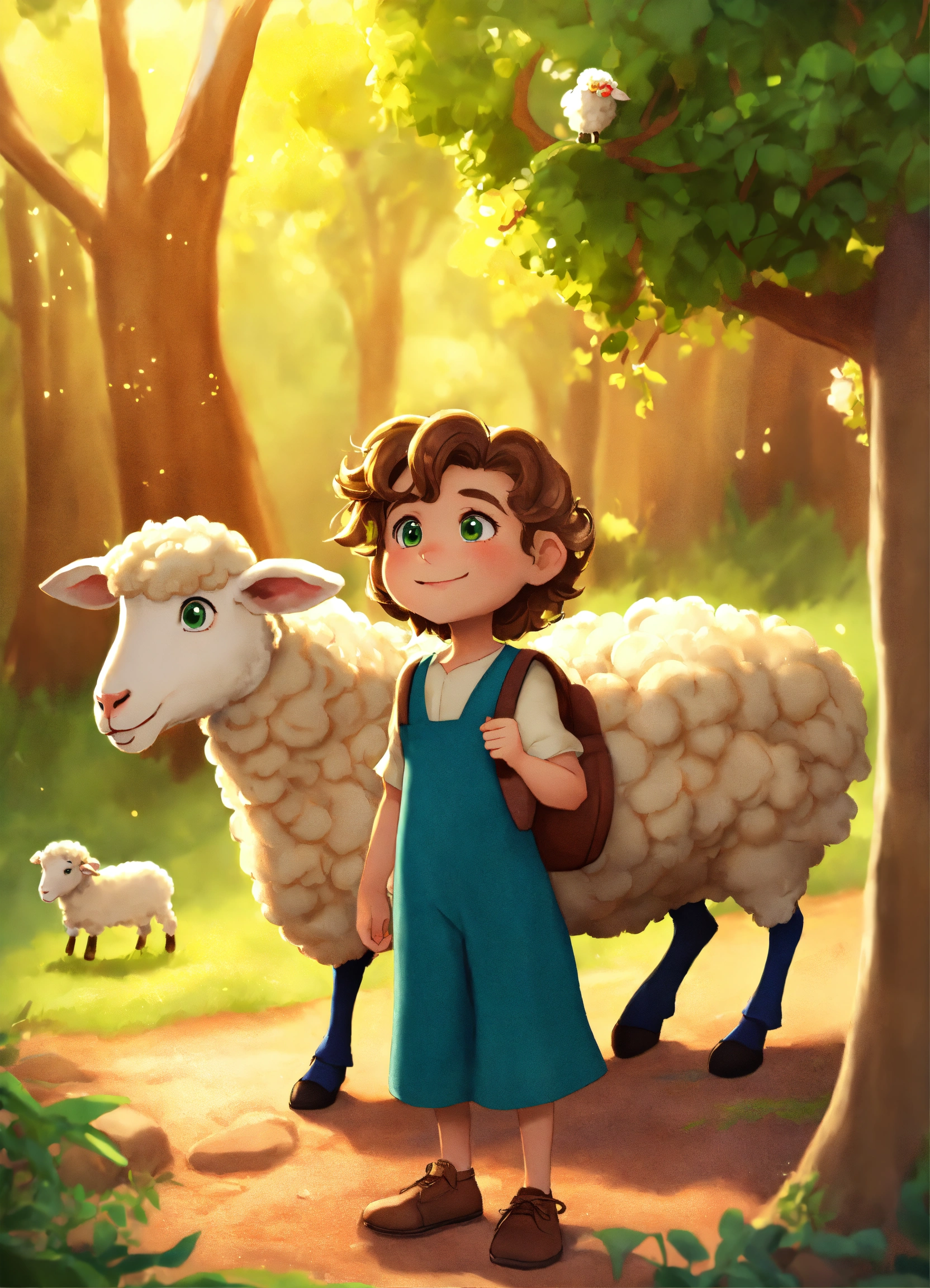 Lexica - Animation Cute boy cartoon, harp Animation , Green eyes, 15 ...