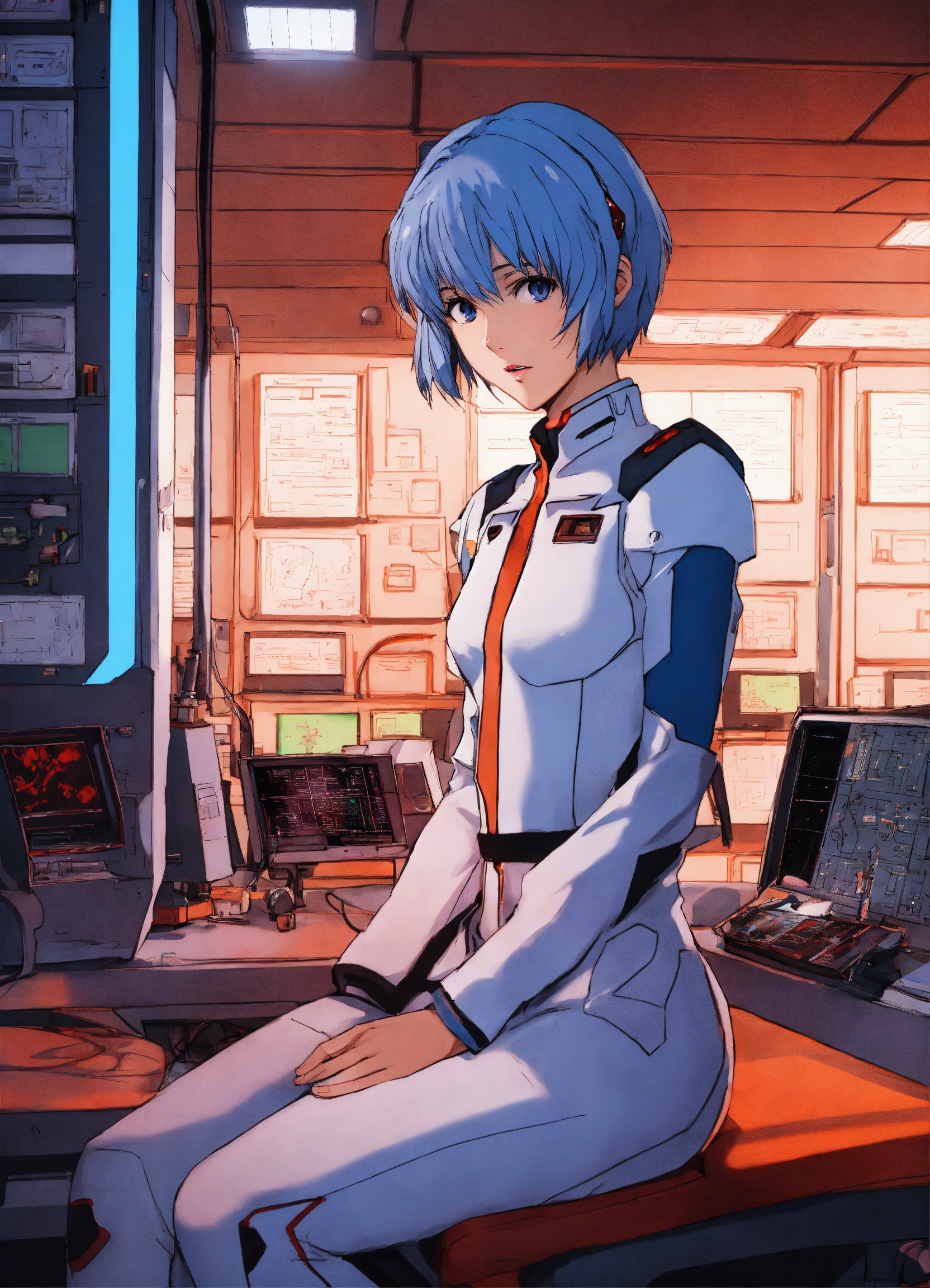 Lexica - Portrait of Rei Ayanami from Neon Genesis Evangelion, inside ...