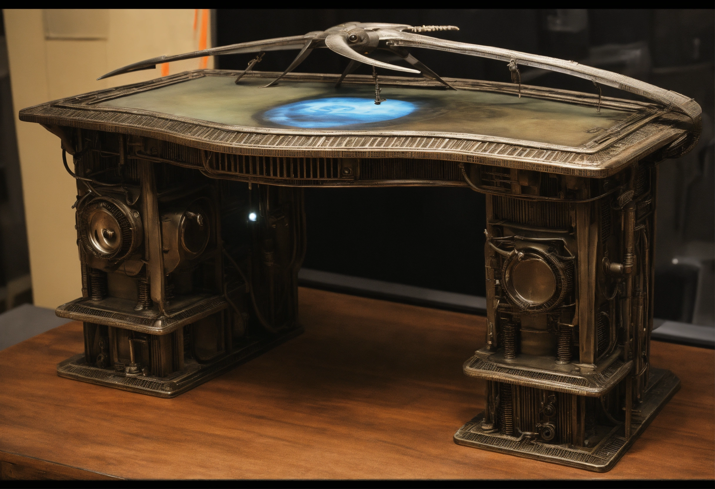 Lexica - Bird's eye view worktable desk H.R Giger style CFG scale 18
