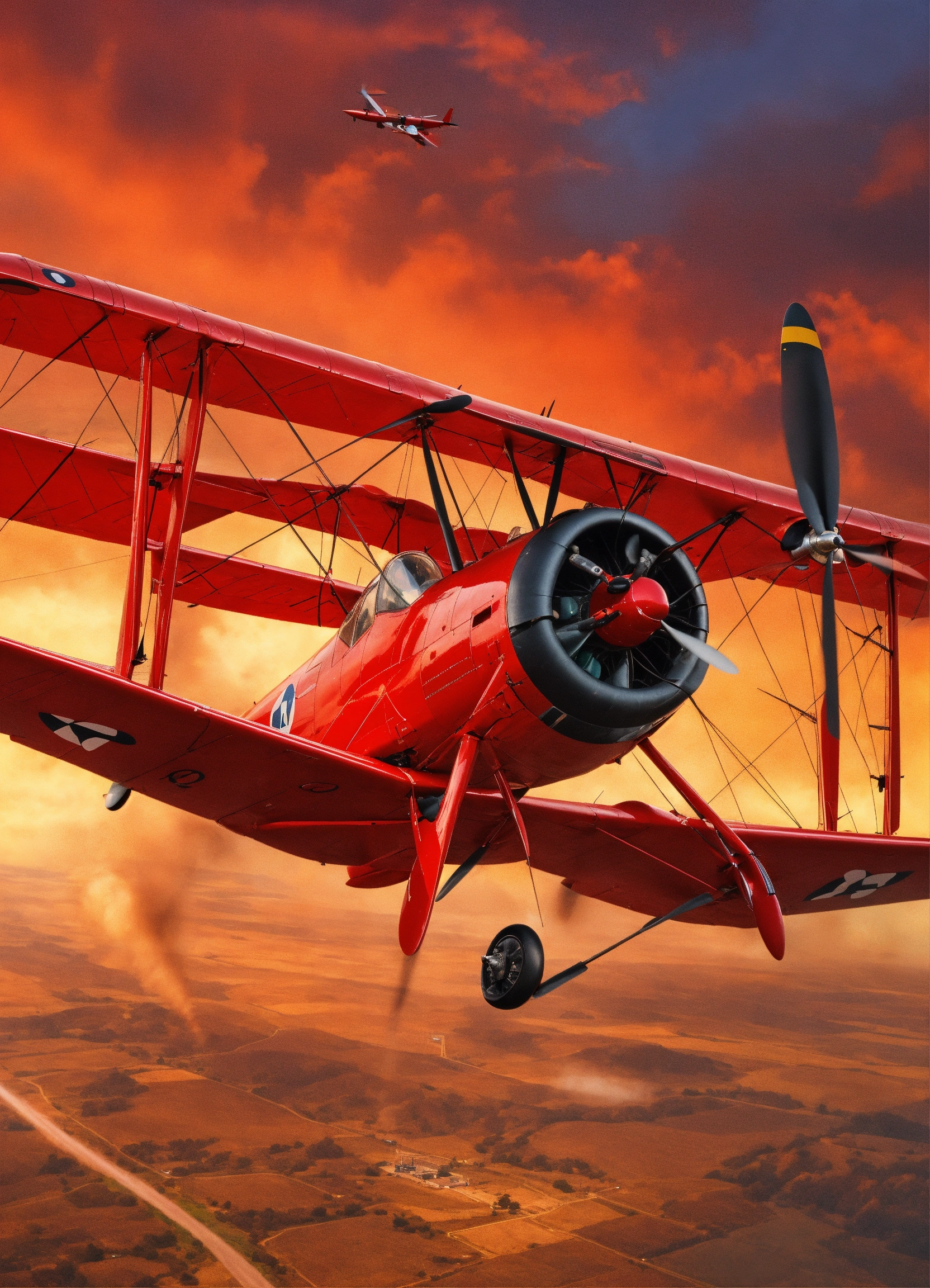 Lexica - Red propeller-driven war aircraft