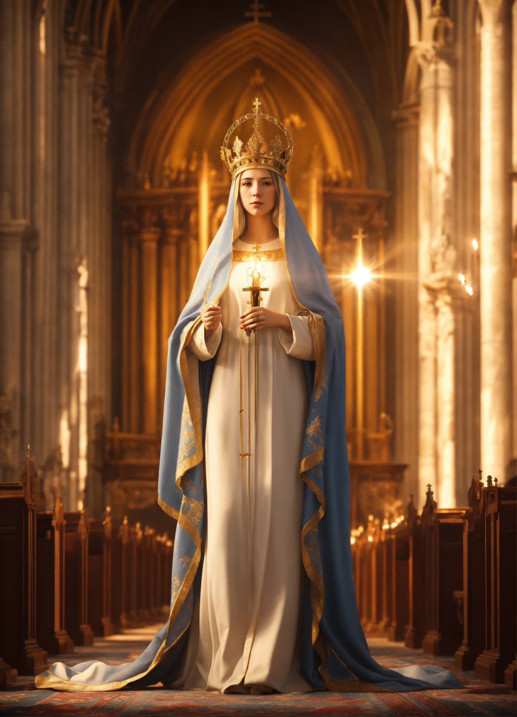 Lexica - Unreal engine 16k catholic portrait of Mary Queen of The World ...