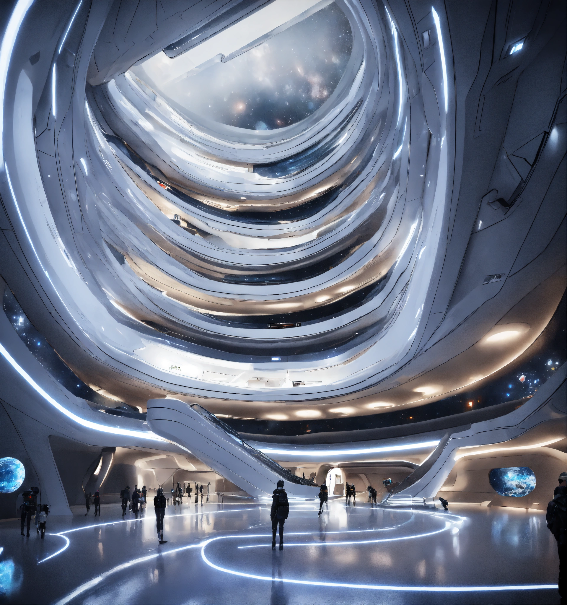 Lexica - White space port cosmic atrium in deep space, cosmic ...