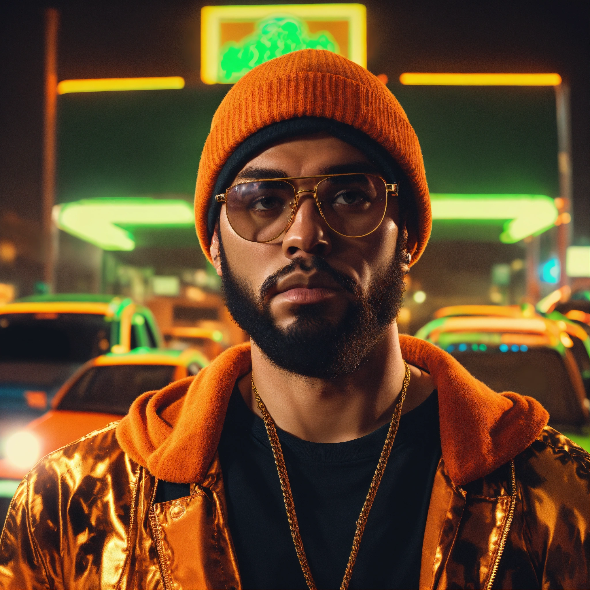 Lexica - HD, 4K, Background is a gas station with trap scene like grand ...