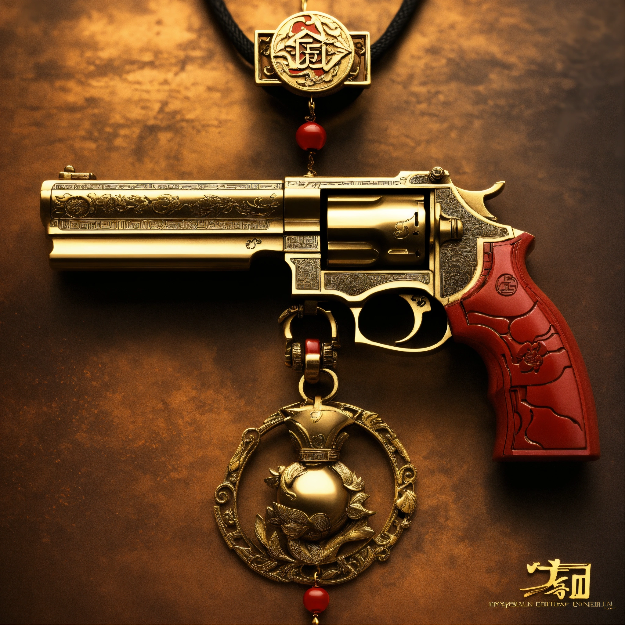 Lexica - Gun concept art, detailed, hyper realistic, chineese symbols ...