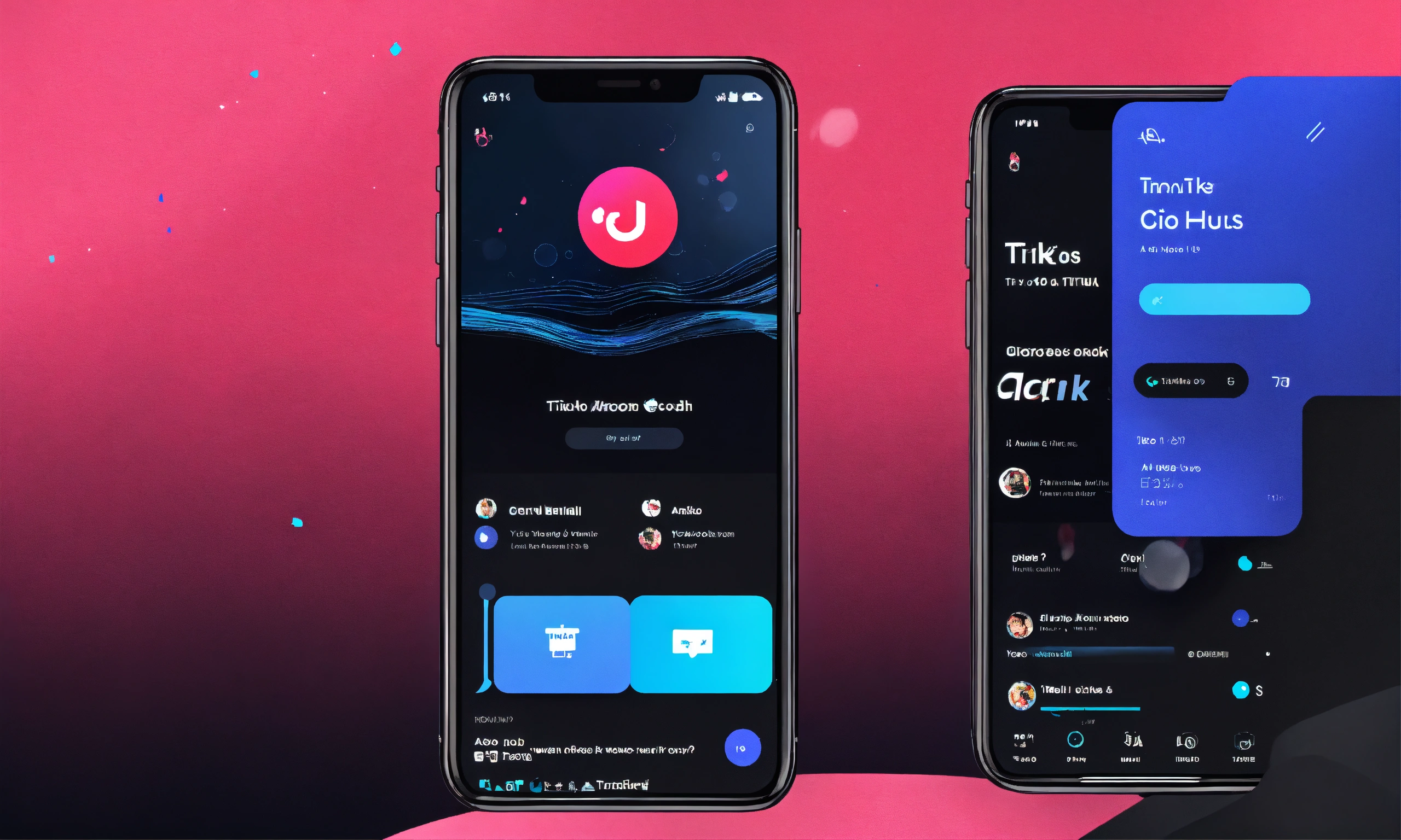 Lexica - TikTok, blue black, ux/ui