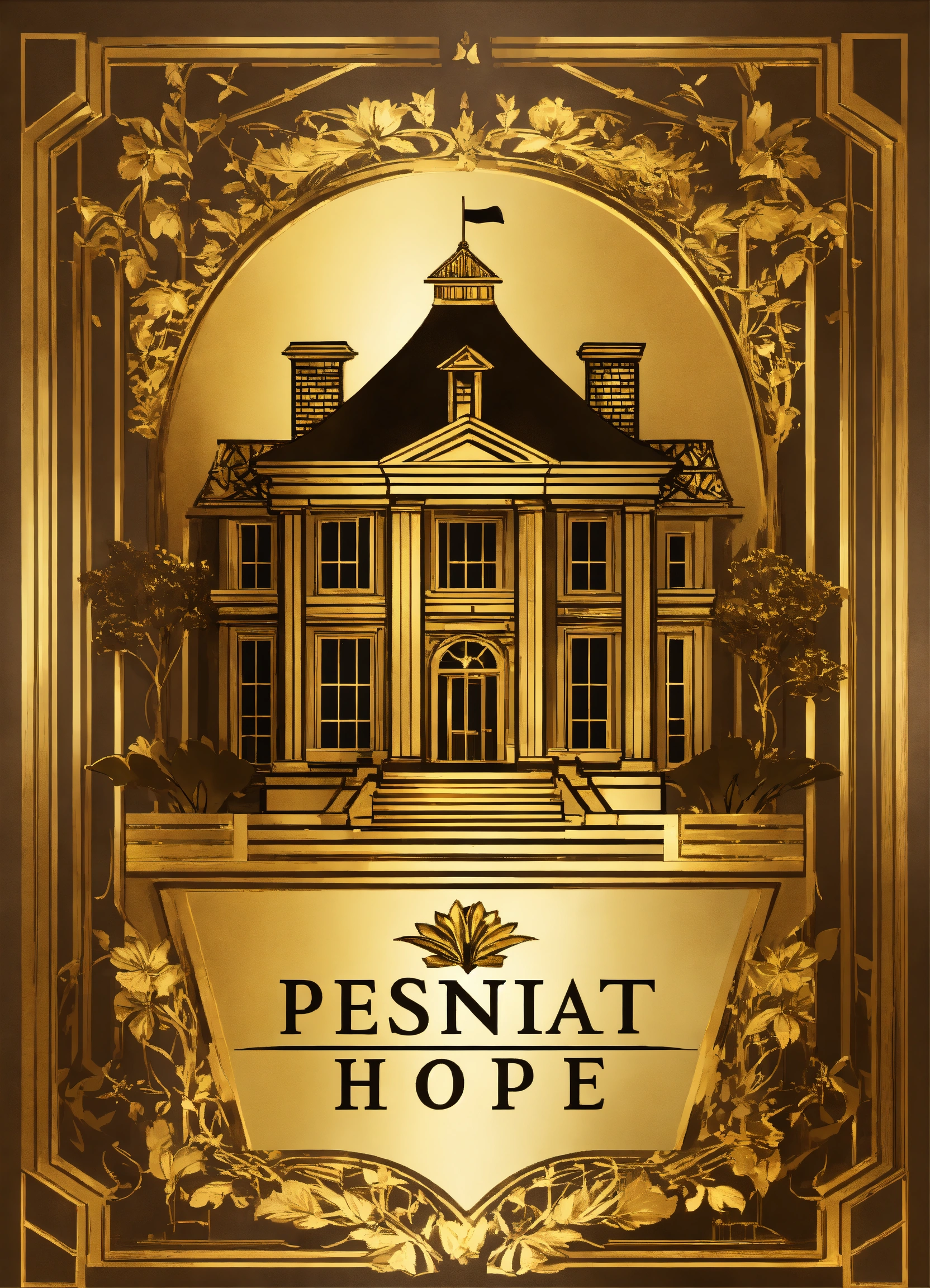 Lexica - An opulent real estate logo showcases a gold-rendered estate ...