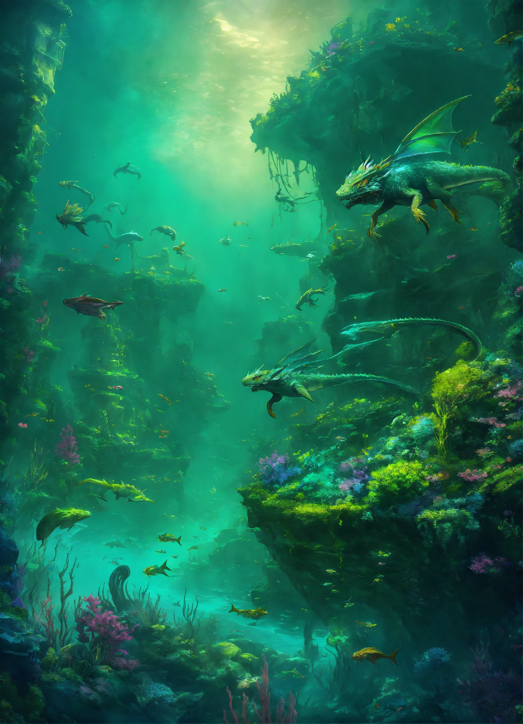 Lexica - Post-apocalyptic enchantress dragons in an underwater abyss ...