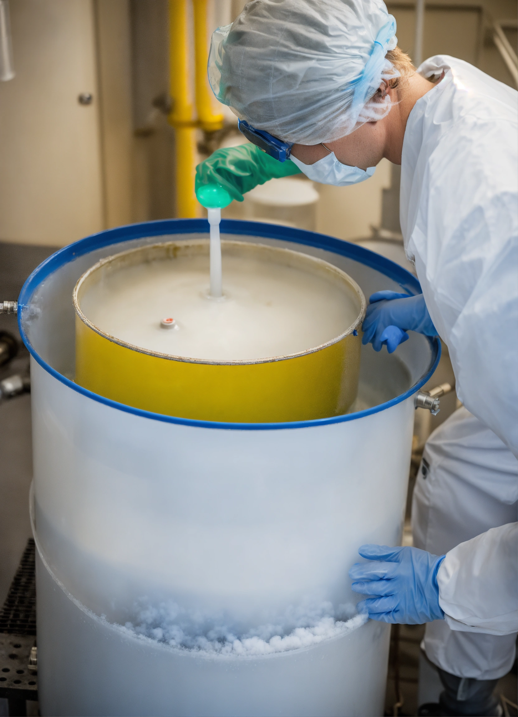 Lexica - Liquid nitrogen storage tank in biological laboratory, pulling ...