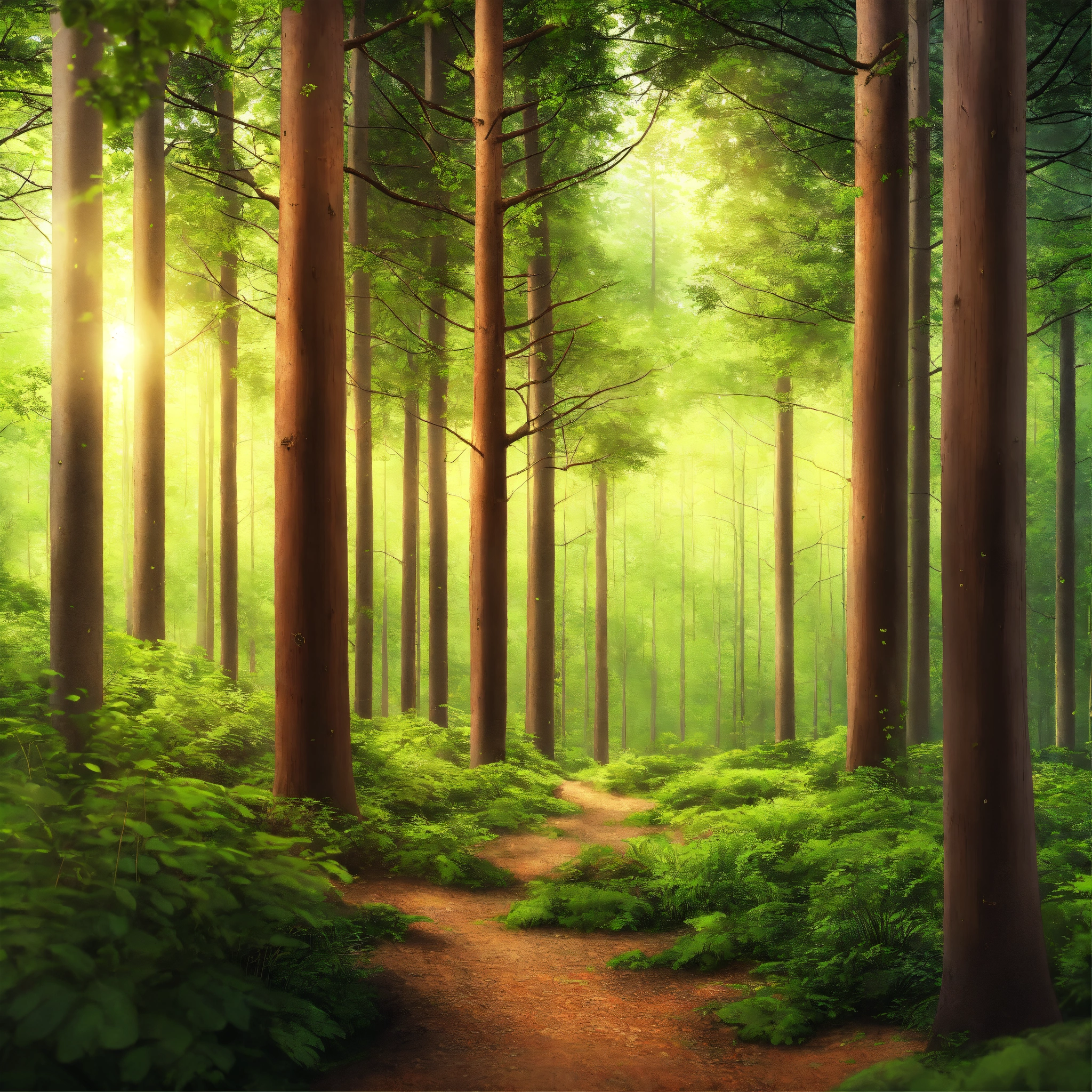 Lexica - High-resolution forest background, focusing on detail and texture.