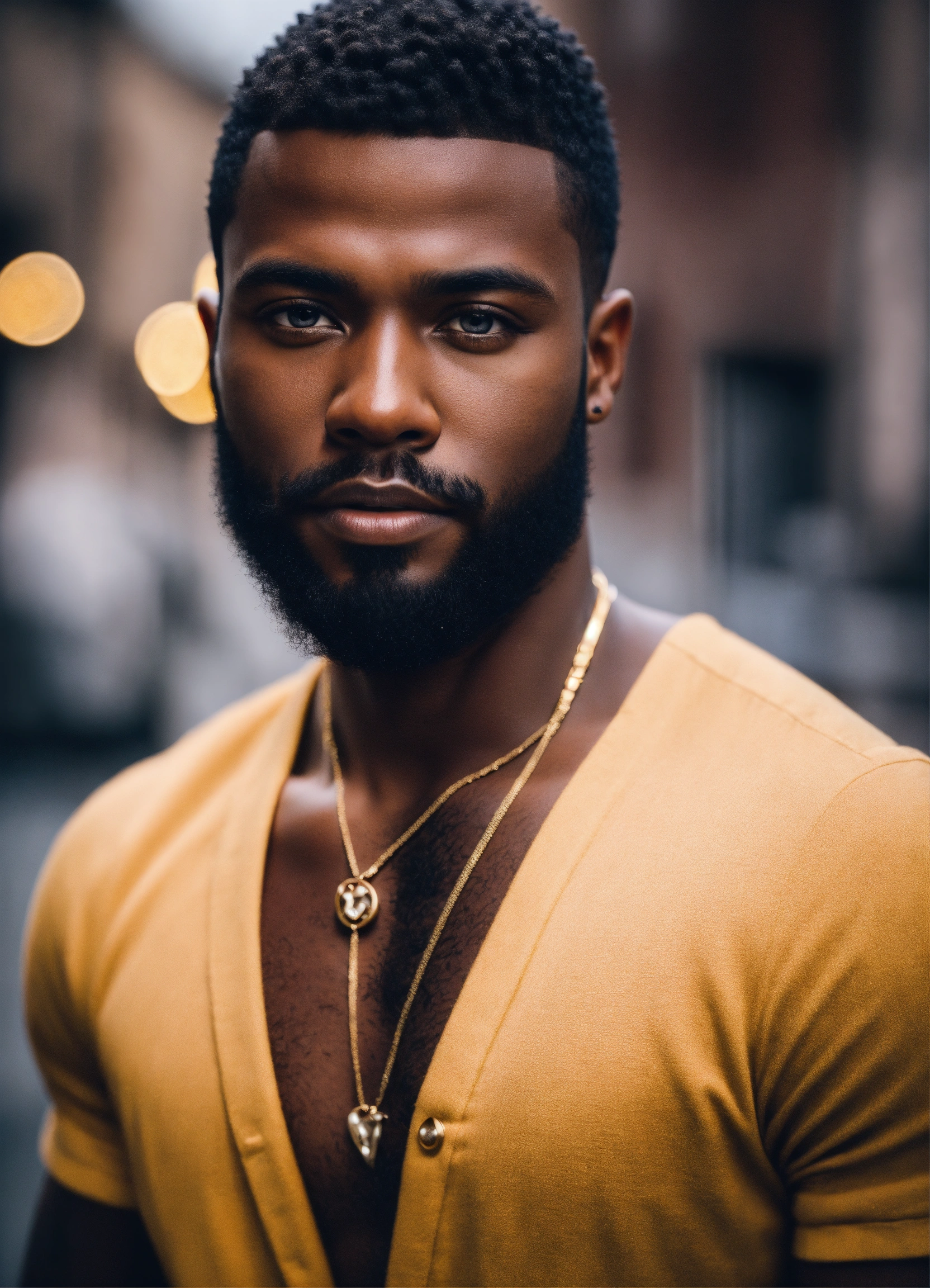 Lexica - Stunning Black Man, Low Hair. Cut Beard, Beautiful Eyes, dark ...