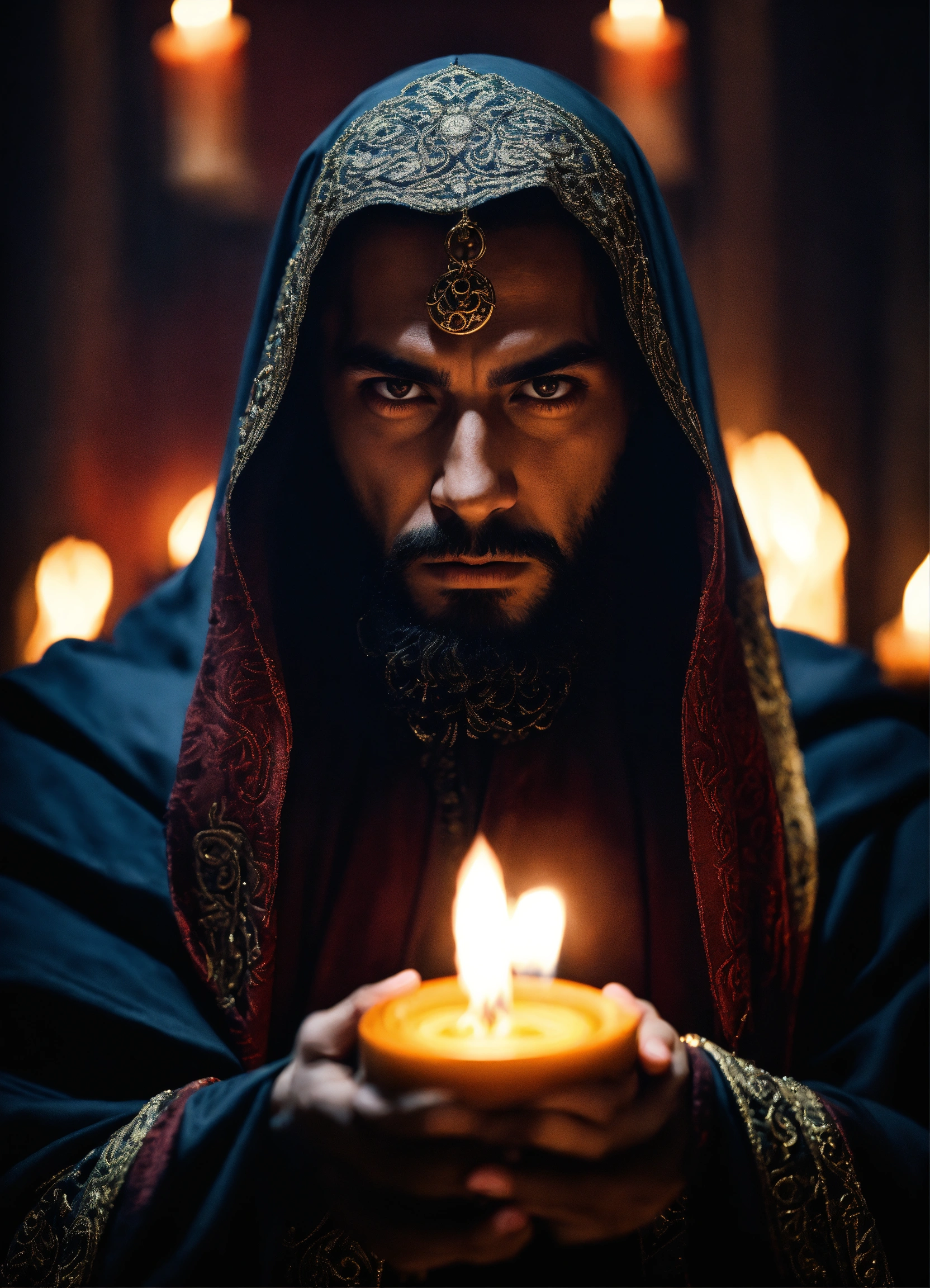 Lexica - Dark, mysterious and dramatic headshot of a handsome Arabic ...