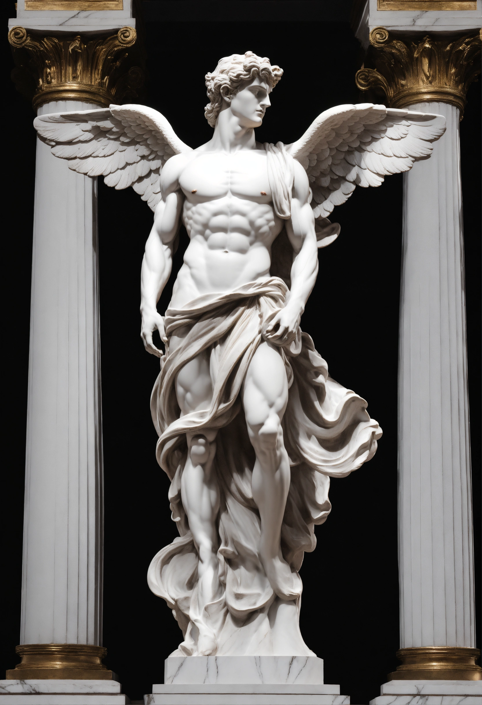 Lexica - A Statue from a muscular Greek god Statue with a wavey middel ...