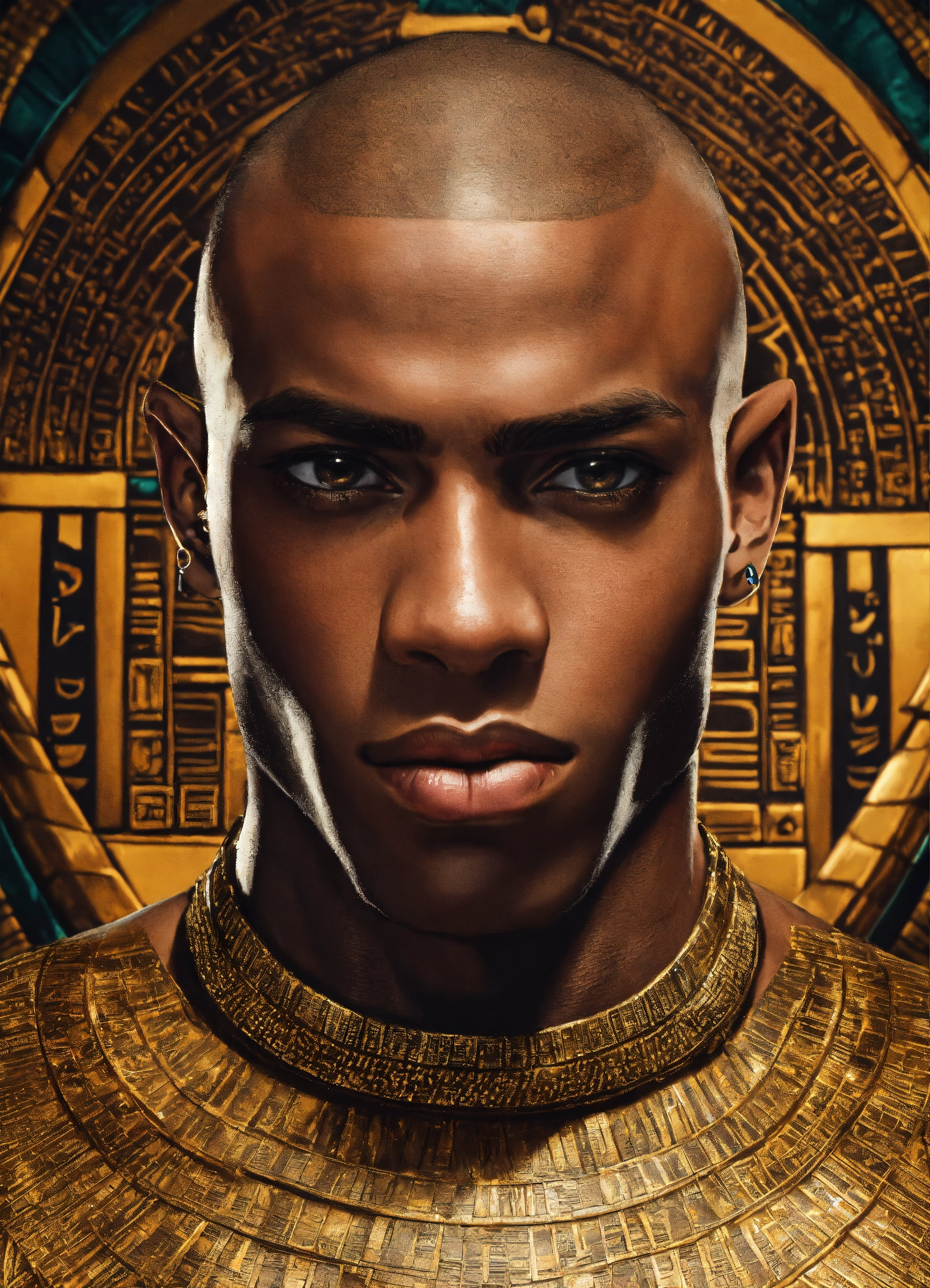 Lexica - A symmetrical huge bodybuilder close-up of an African male ...
