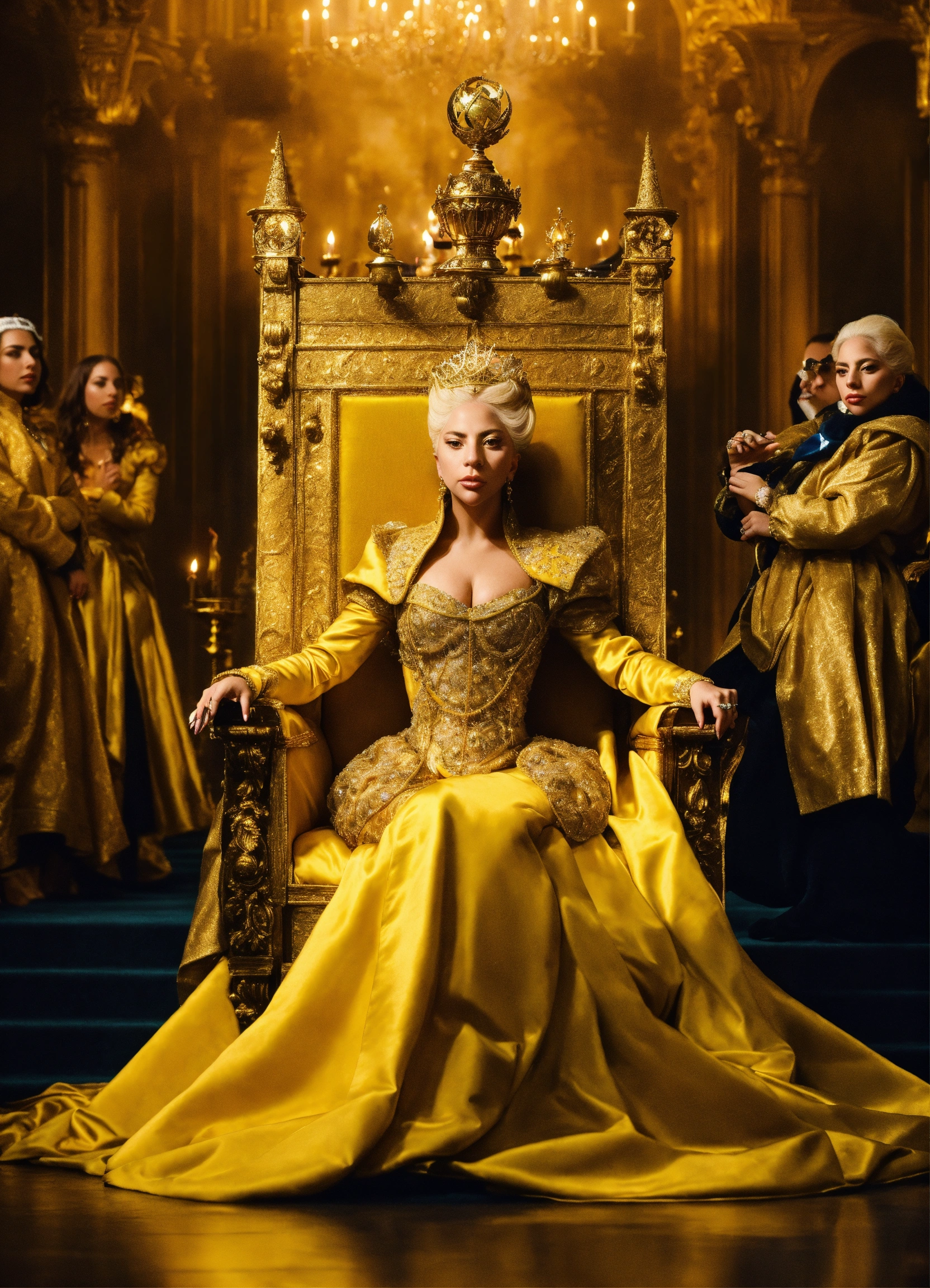 Lexica - Lady Gaga as an enchanted 17th century English queen sitting ...