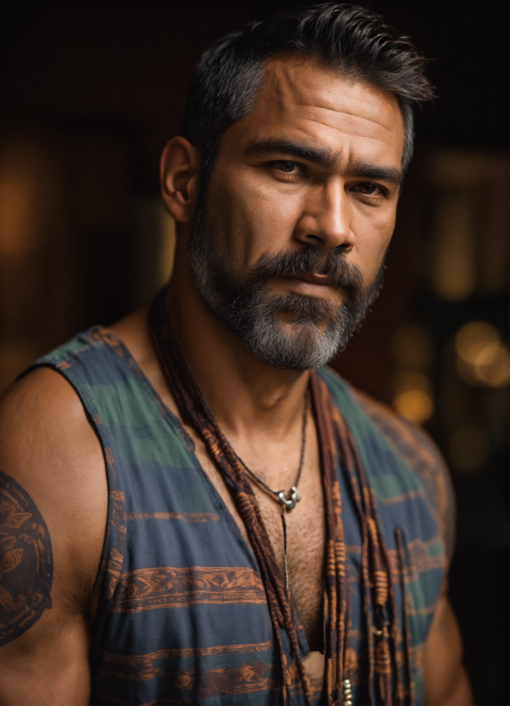 Lexica - Handsome Indigenous middle-aged man, with a tall muscular ...