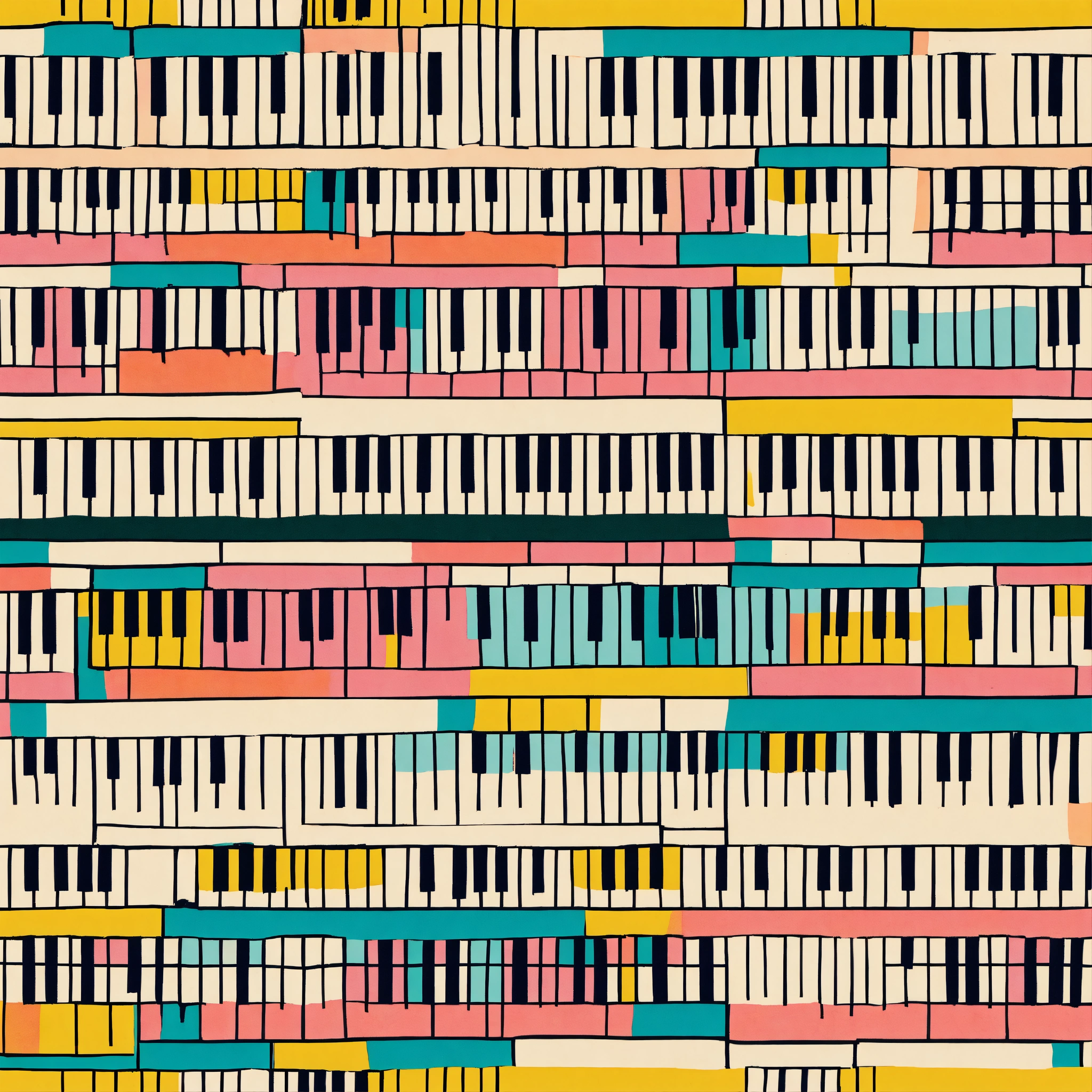 Lexica - Piano keys pattern, riso design