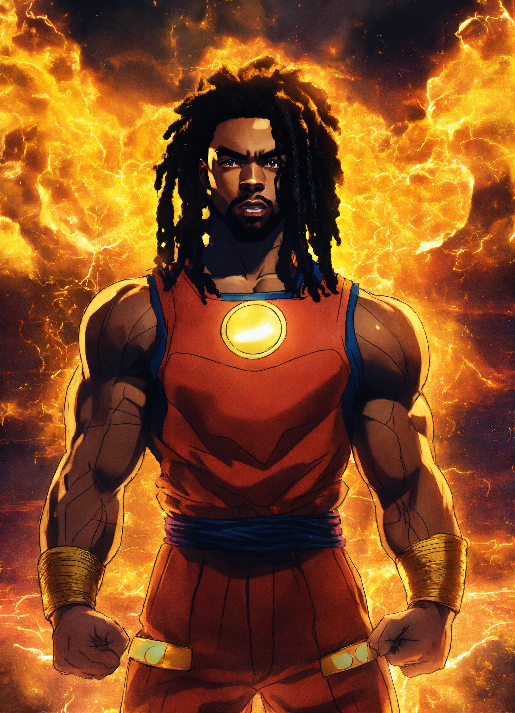 Lexica - Dragonball Z effects, long dreadlocked Chadwick Boseman ...