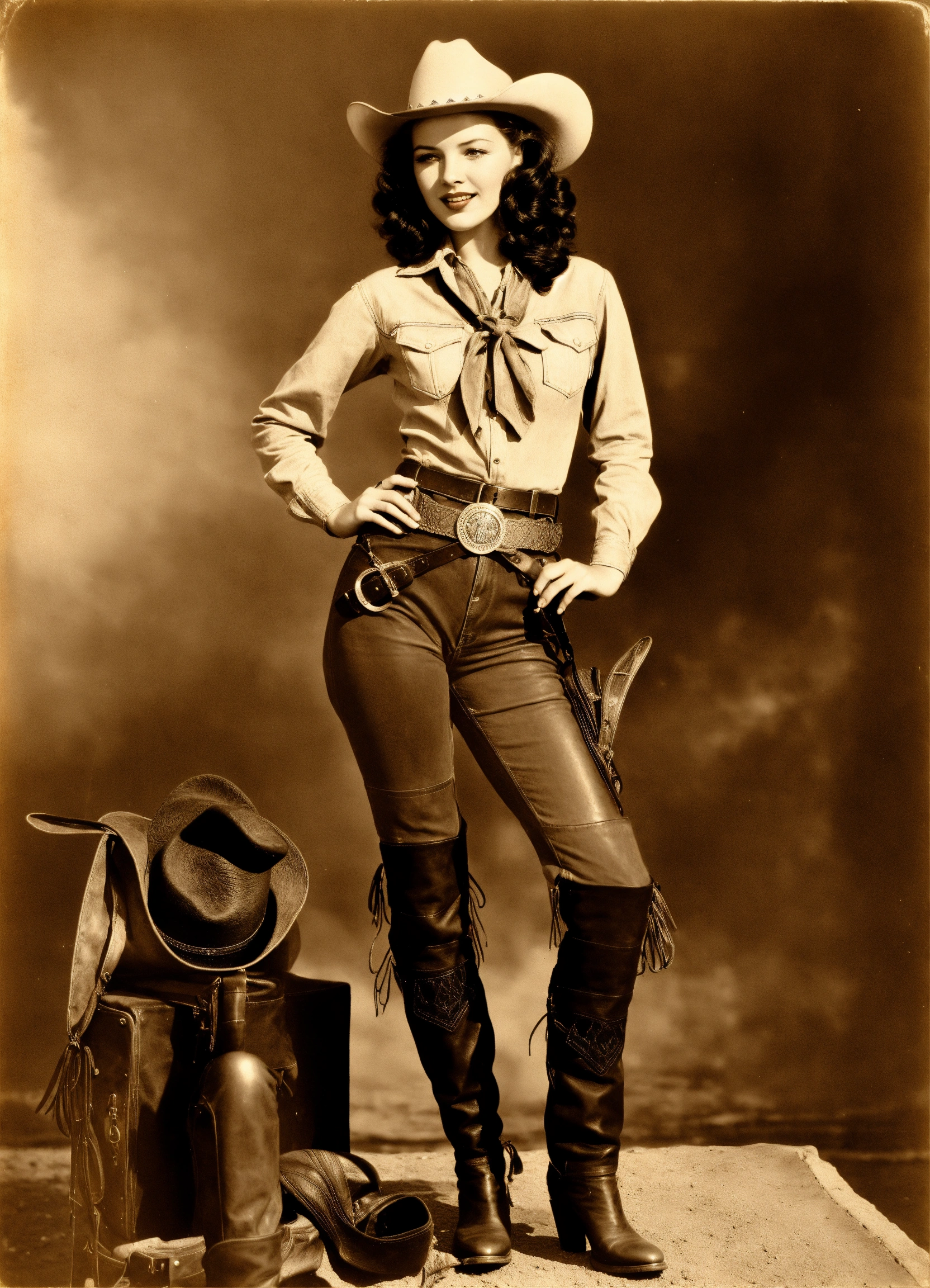 Lexica - Gil Elvgren art style of a plain jane wearing a denim wild ...