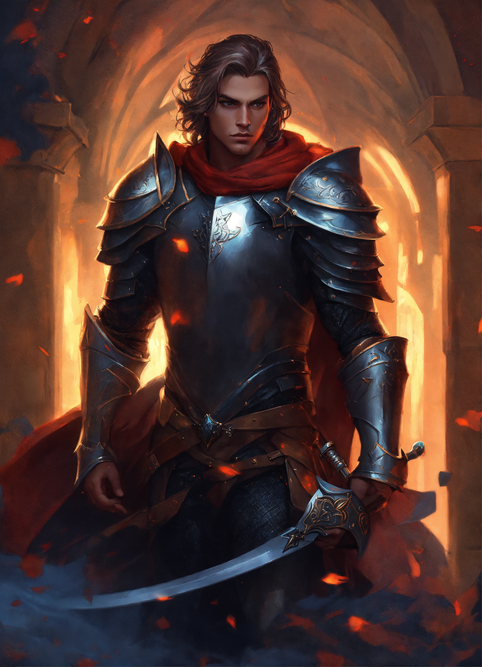 Lexica - Mysterious knight, medieval fantasy, fierce, digital art, art ...