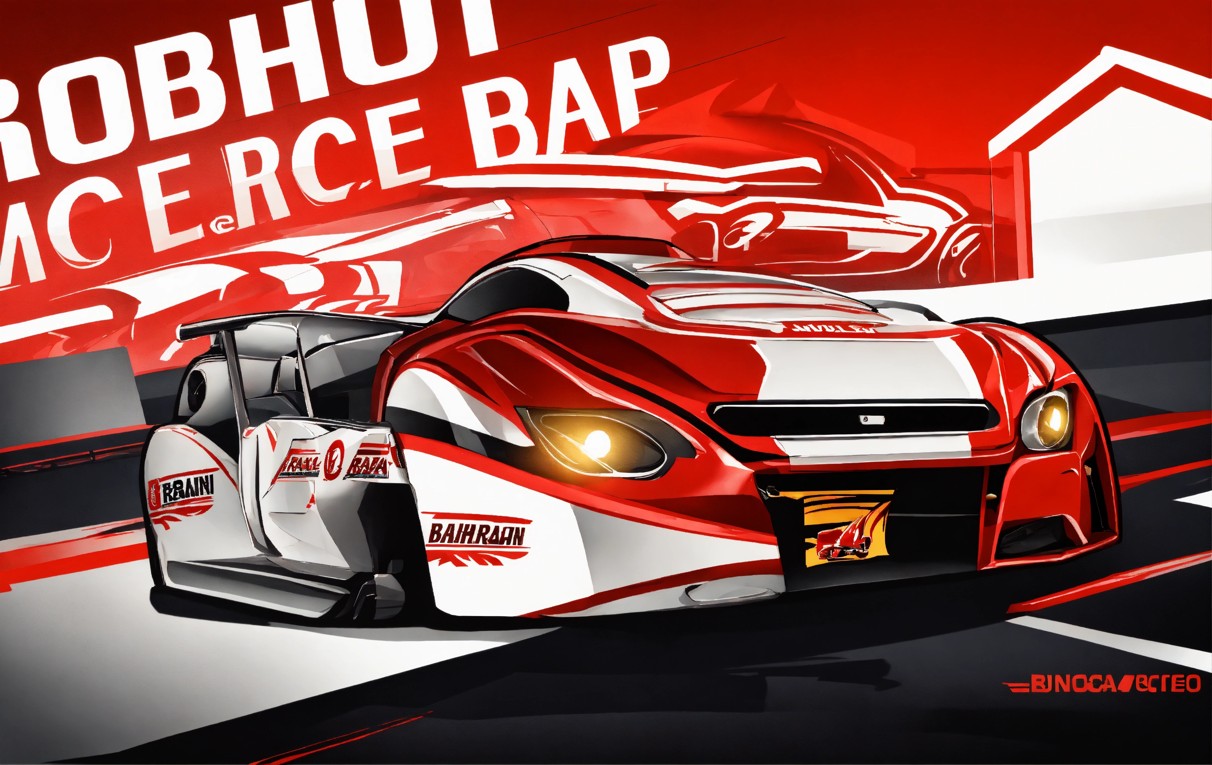 Lexica - Bahrain red and white vector clean modern car drag race car ...