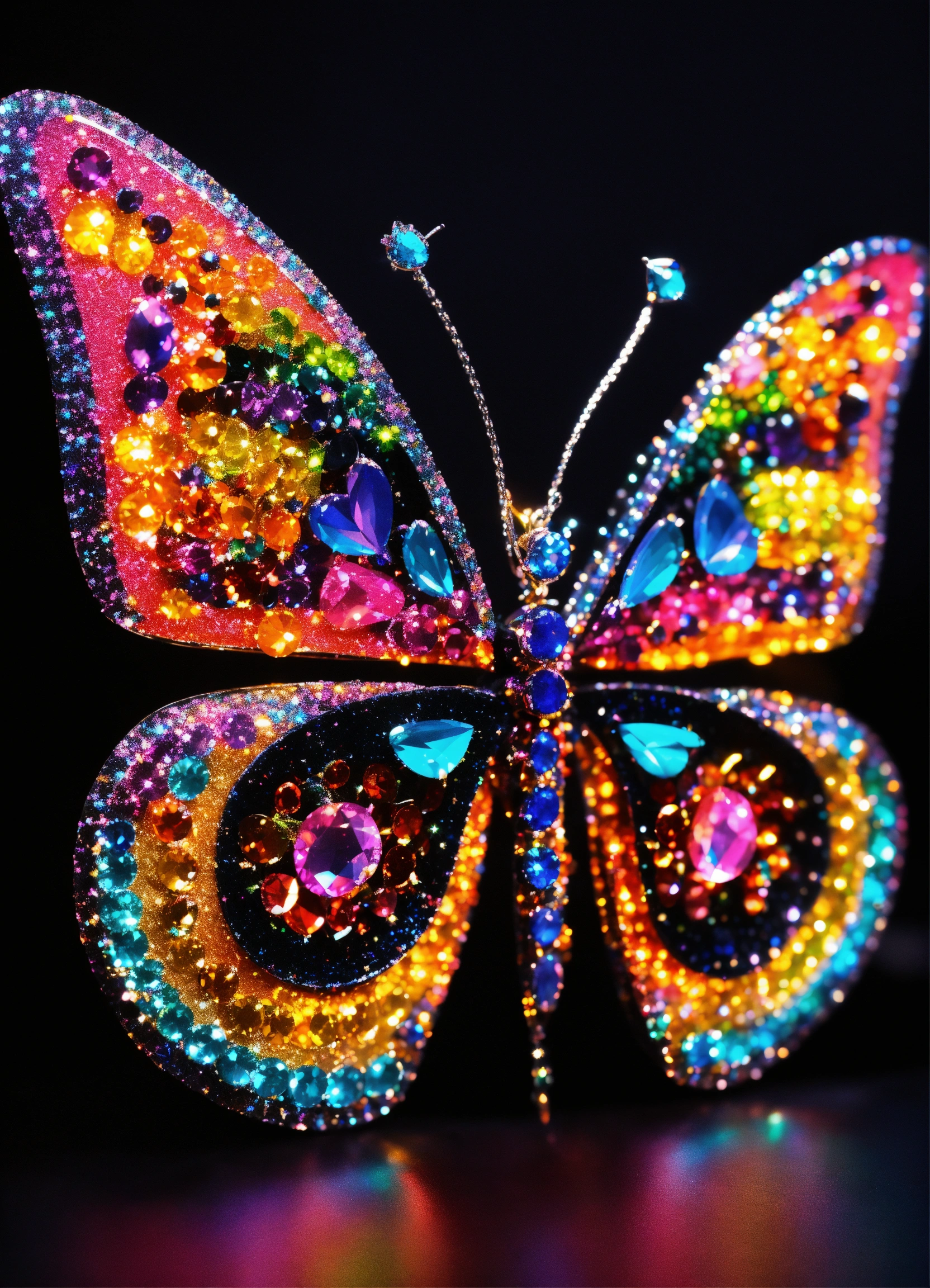 Lexica - Modern art, neon color butterfly with glitter effect and a lot ...