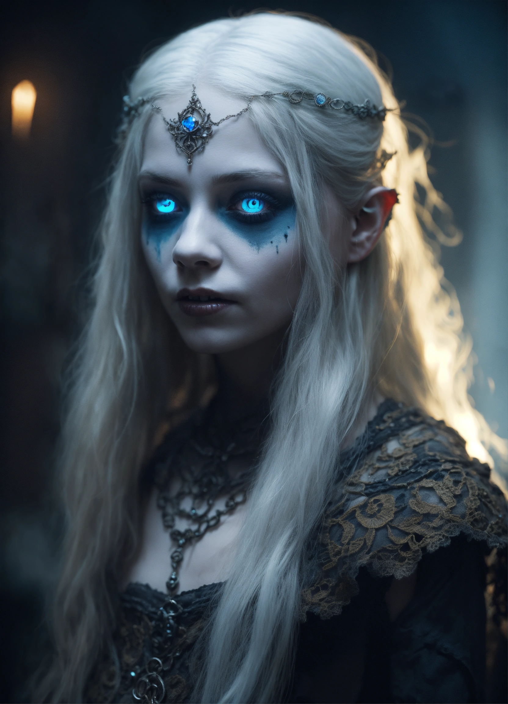 Lexica - Body portrait, ten year old childish female goth necromancer ...