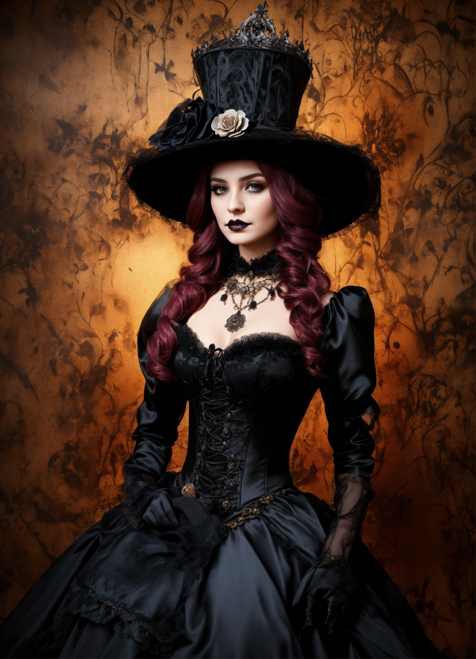 Lexica - Beautiful gothic 25 year old crowned princess of Halloween in ...