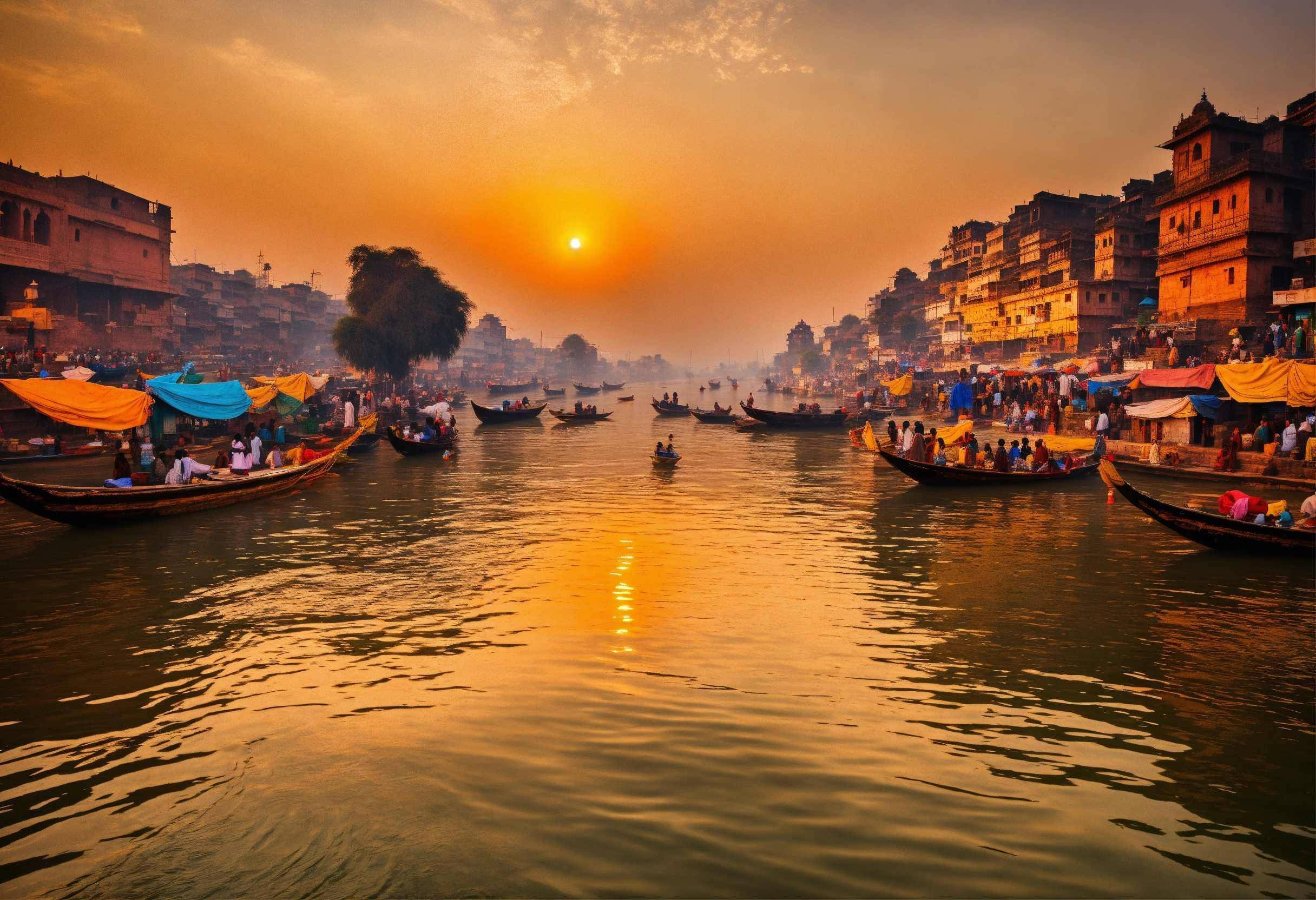 Lexica - A tranquil image of the holy Ganges River, flowing through the ...